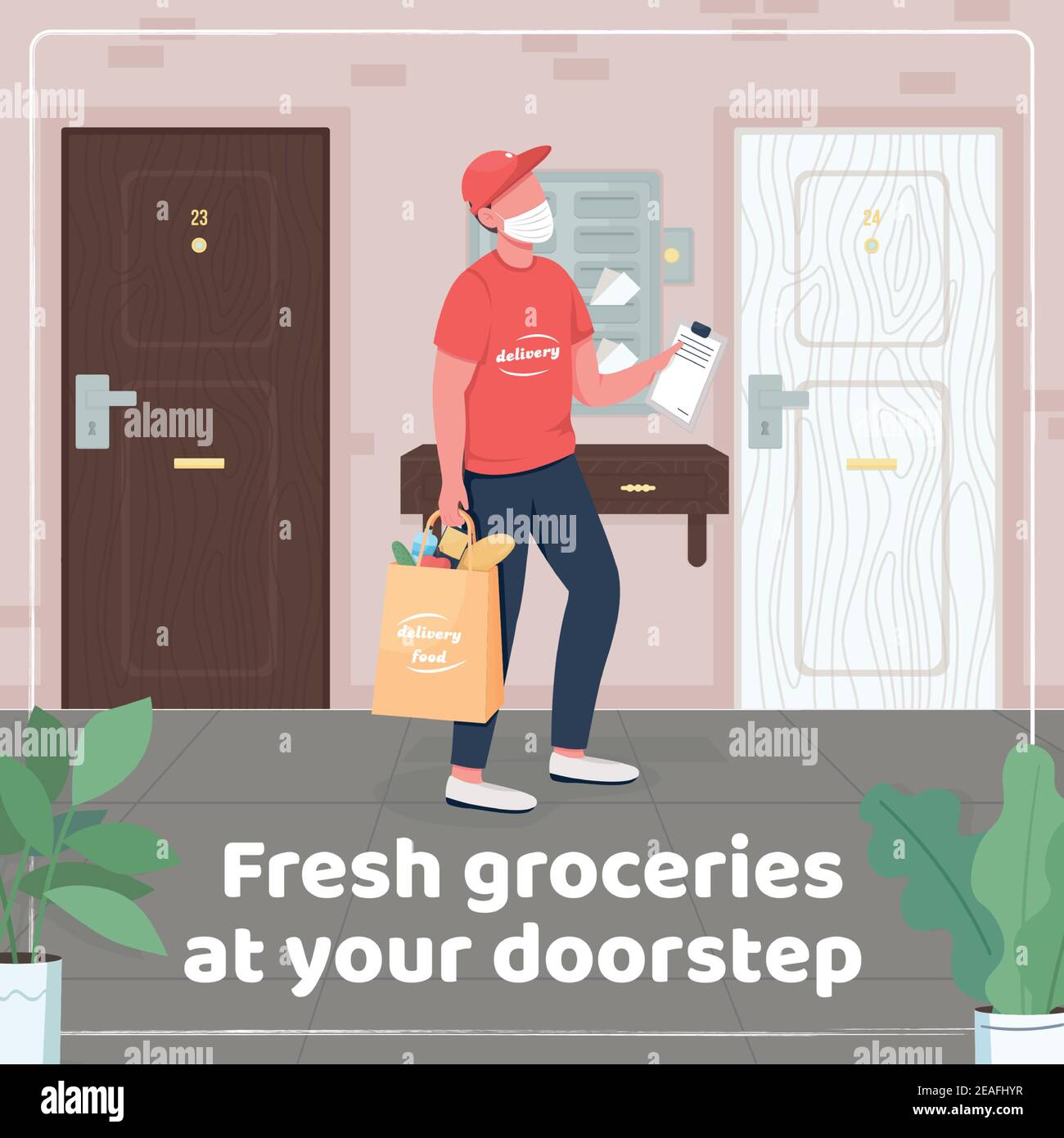Home delivery social media post mockup Stock Vector Image & Art - Alamy