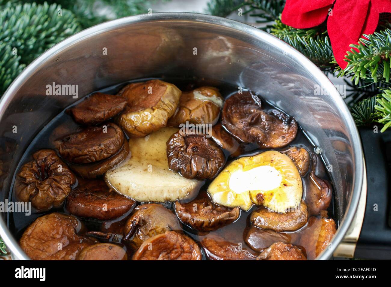 Dried fruit compote, a traditional Polish Christmas dish. Festive time ...