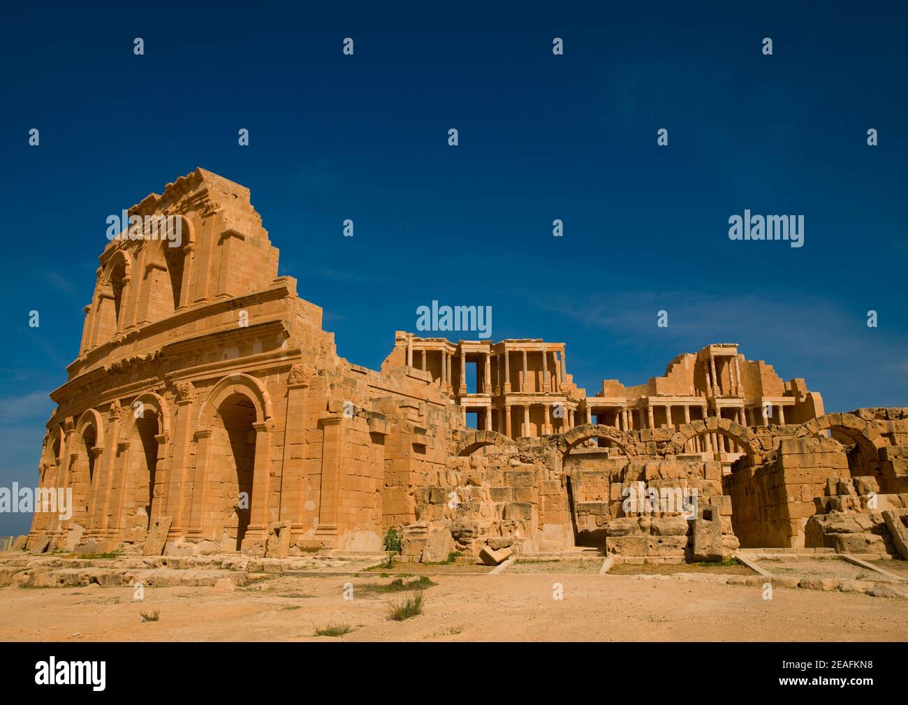 Theatre in ancient roman city, Tripolitania, Sabratha, Libya Stock Photo - Alamy