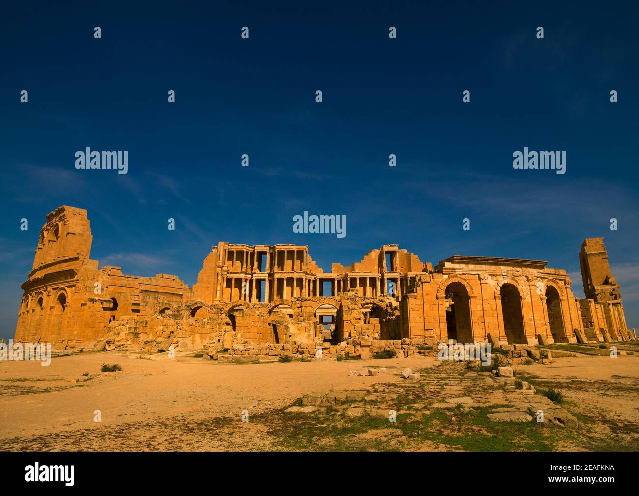 Theatre in ancient roman city, Tripolitania, Sabratha, Libya Stock Photo - Alamy