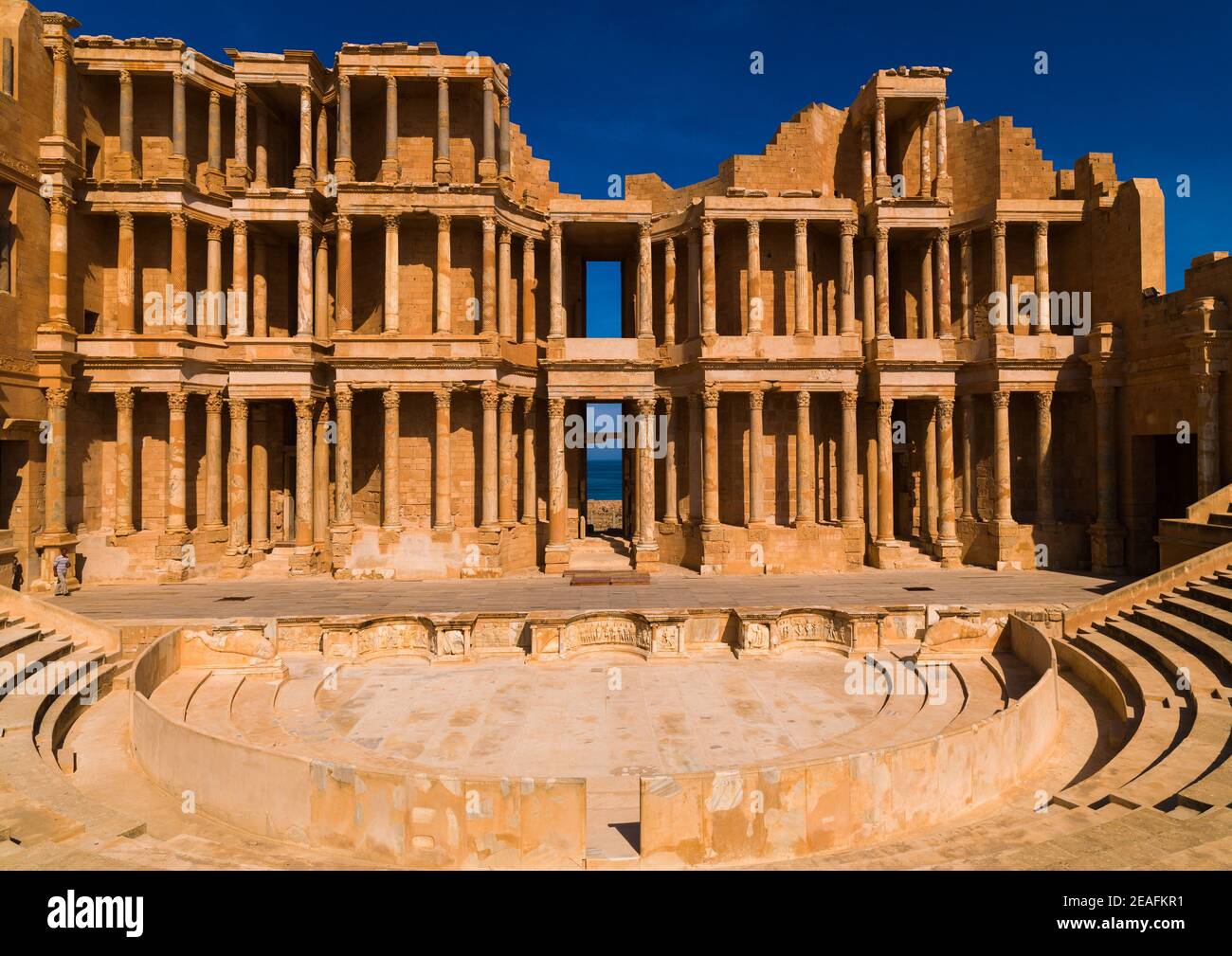 Theatre in ancient roman city, Tripolitania, Sabratha, Libya Stock Photo - Alamy