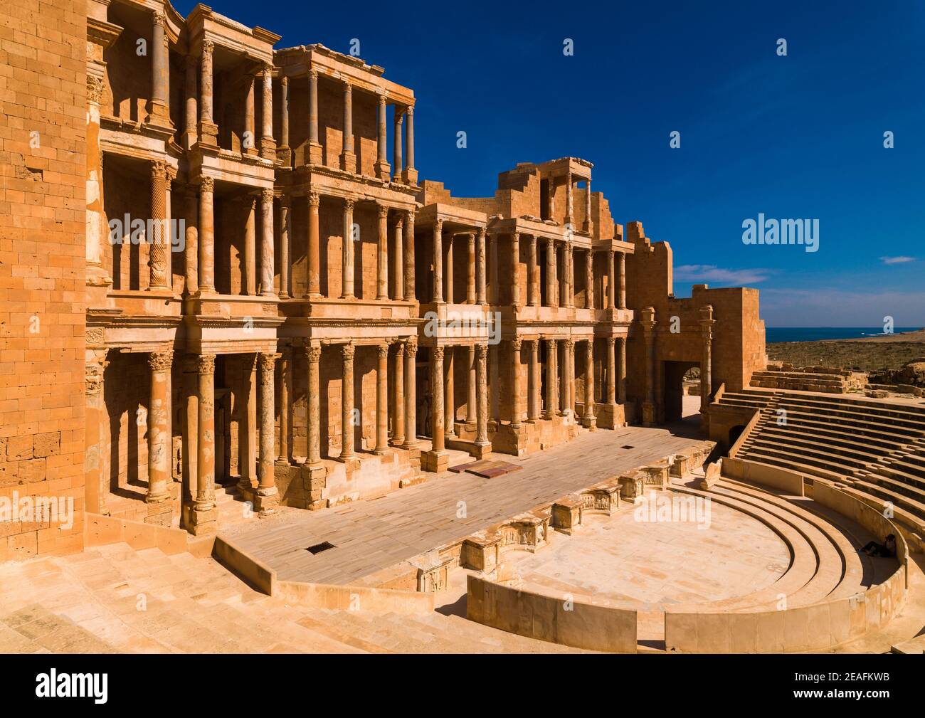 Theatre in ancient roman city, Tripolitania, Sabratha, Libya Stock Photo - Alamy