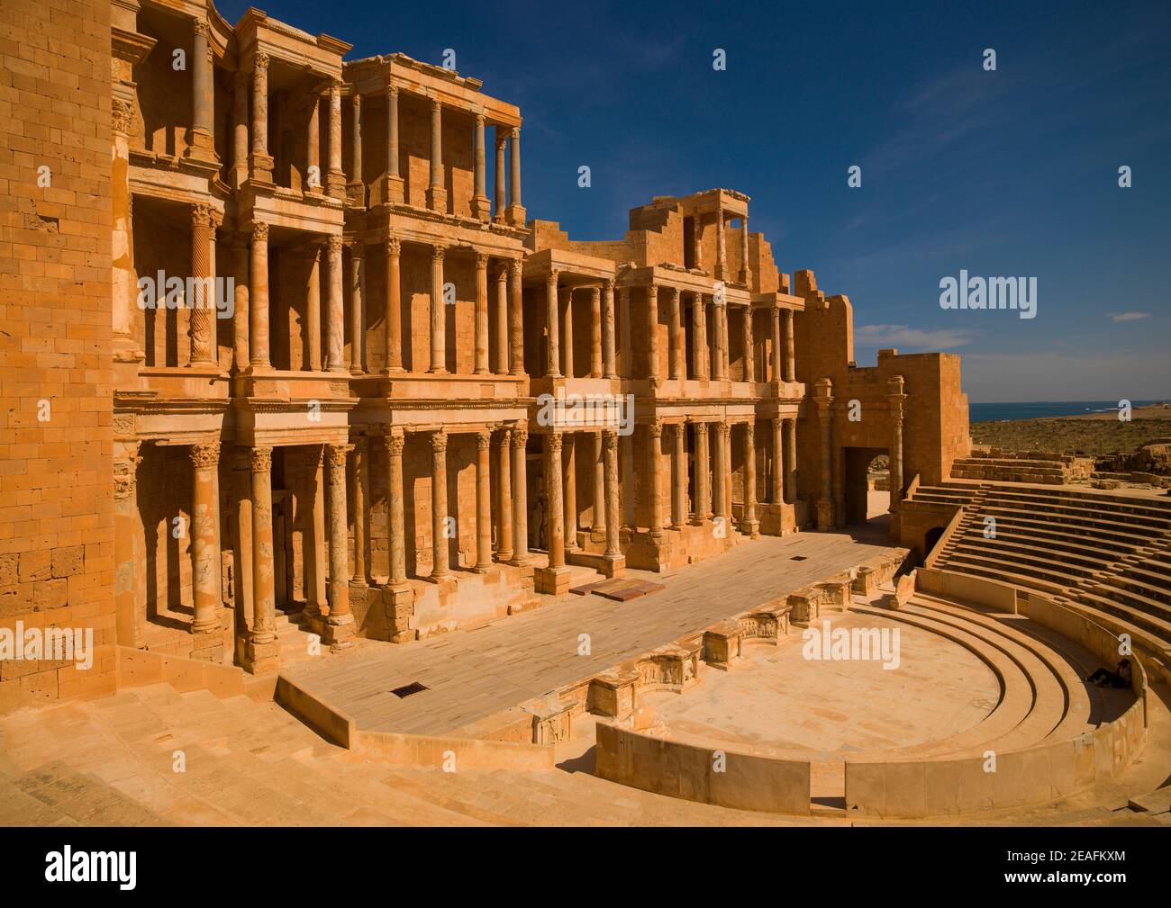 Theatre in ancient roman city, Tripolitania, Sabratha, Libya Stock Photo - Alamy