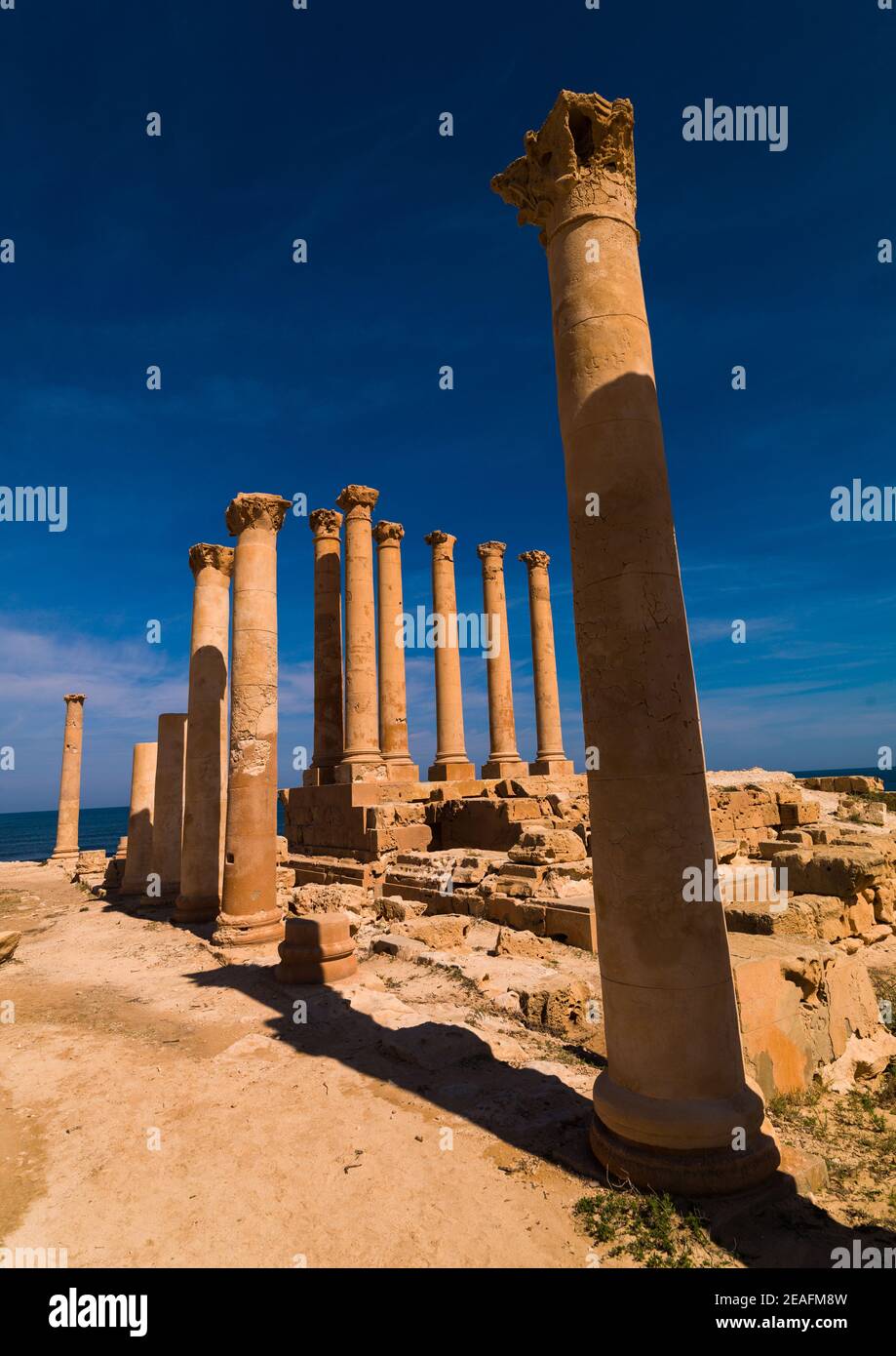 Ruins of a temple, Tripolitania, Sabratha, Libya Stock Photo - Alamy