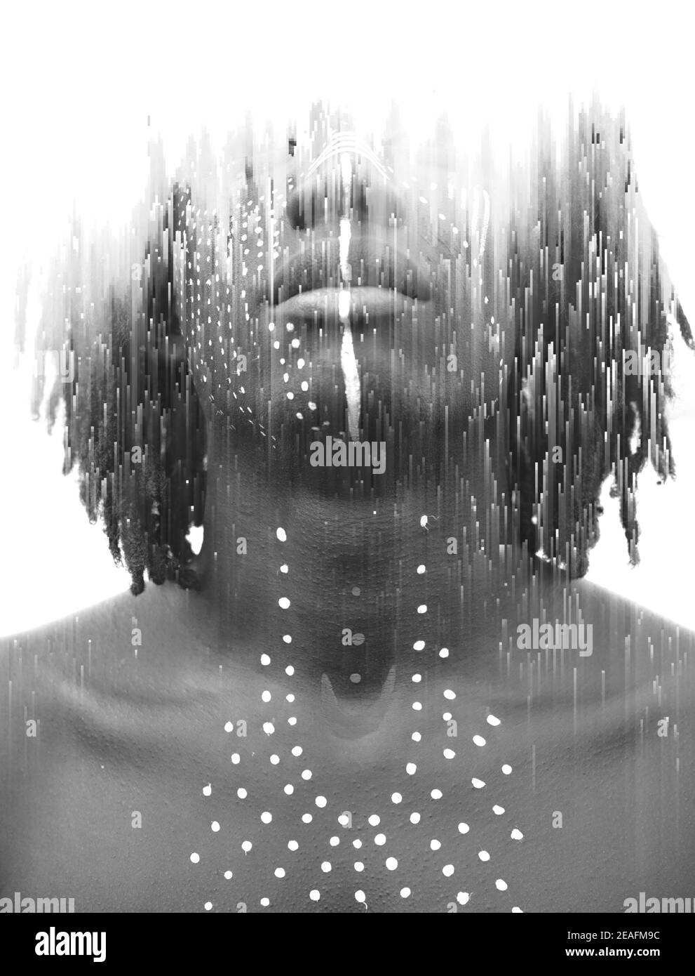 A paintography portrait with visual distortion Stock Photo - Alamy