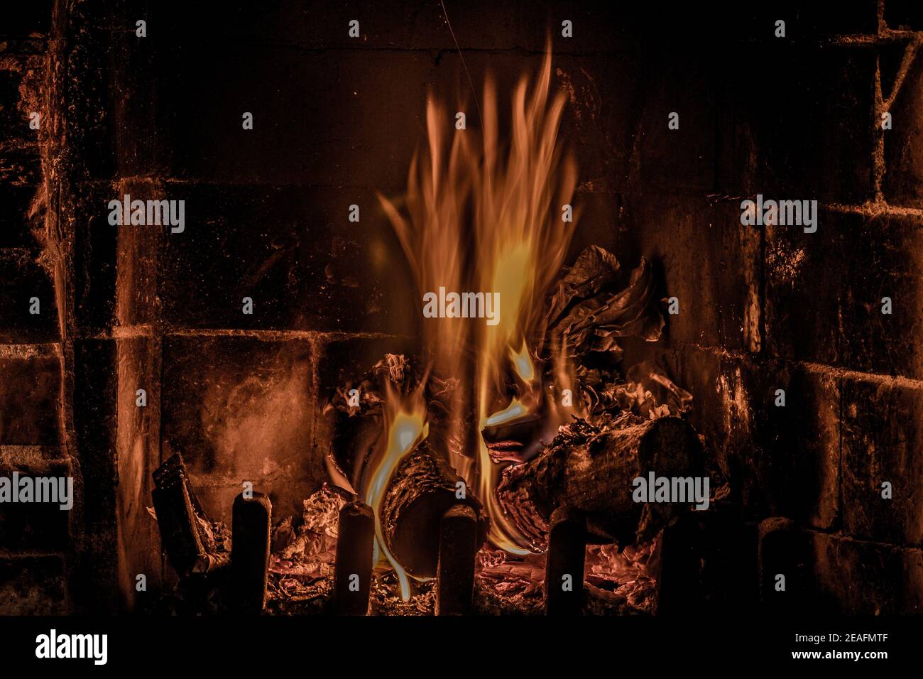 Beautiful shot of burning fire flames Stock Photo - Alamy