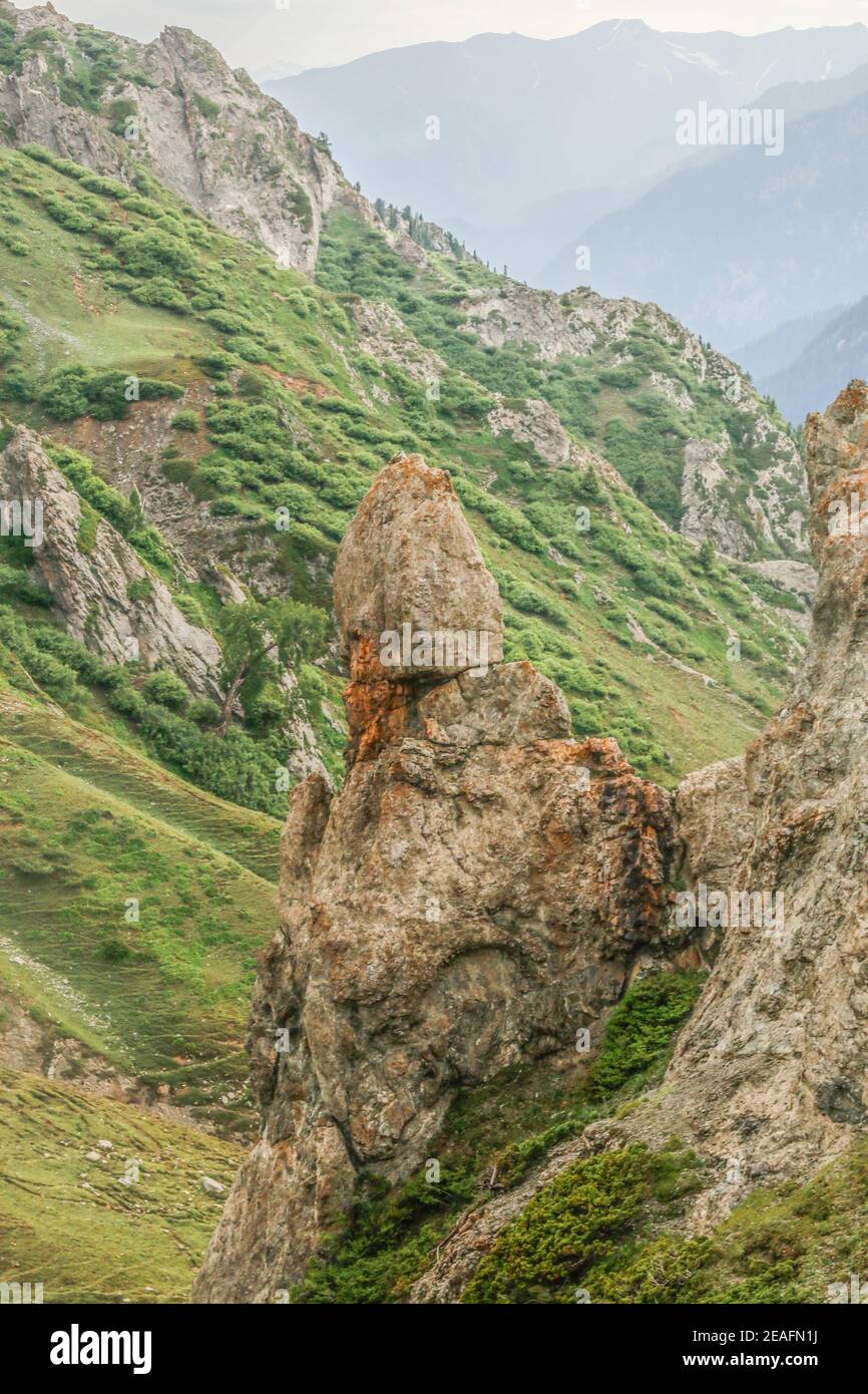 Beautiful scenery of rock formations in Kumrat Valley, Pakistan Stock ...