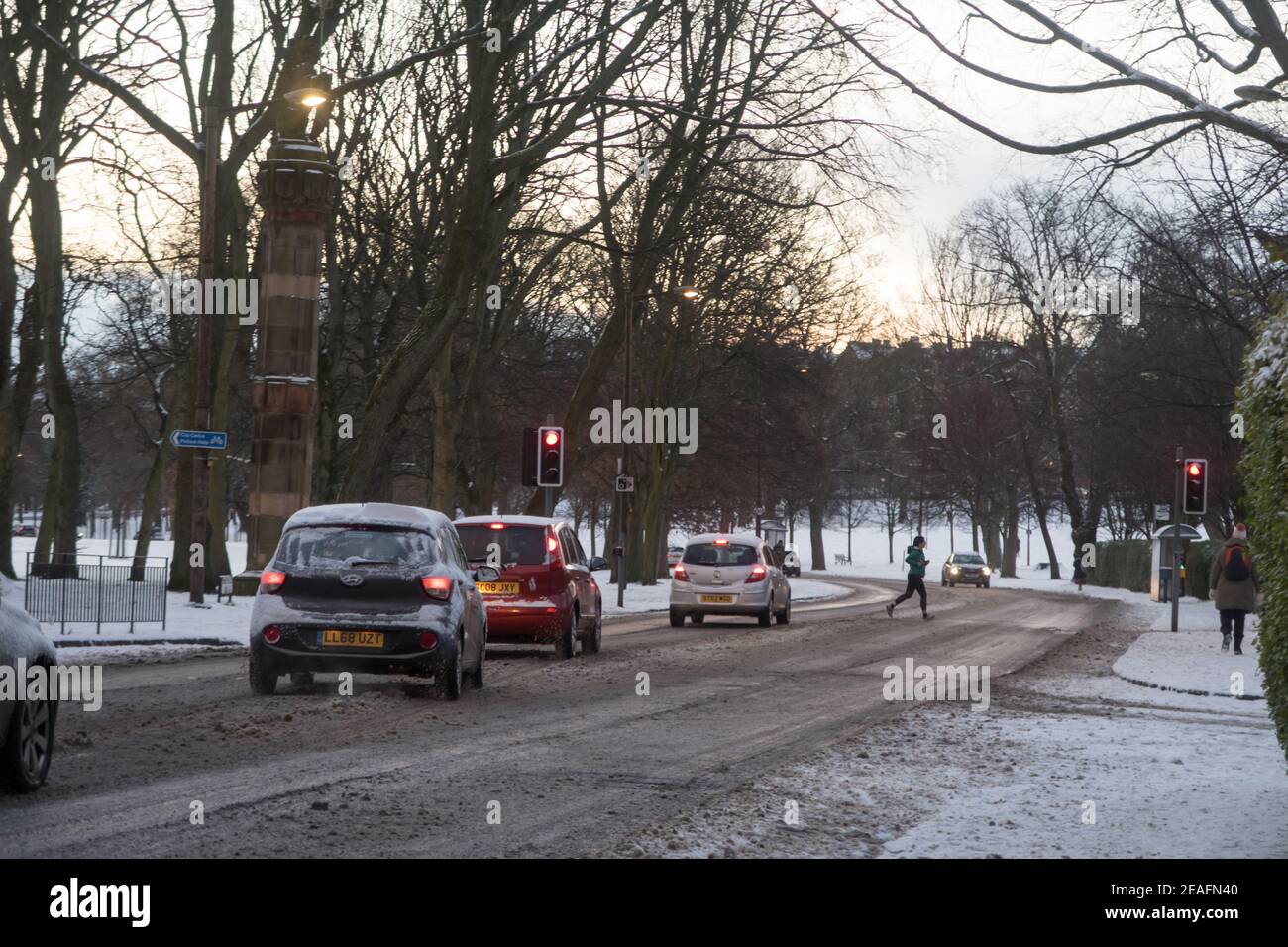 A view of an Edinburgh street after a heavy snow storm Stock Photo - Alamy