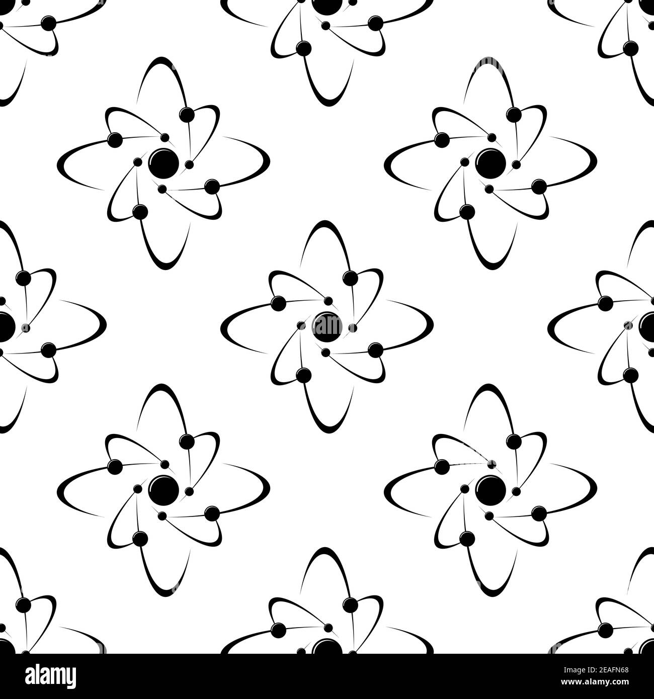 Seamless pattern of molecules around a central sphere of atom Stock ...