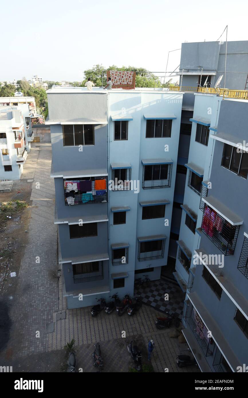 Arial view of a ready to stay building with 4 floors and 1 ground floor ...