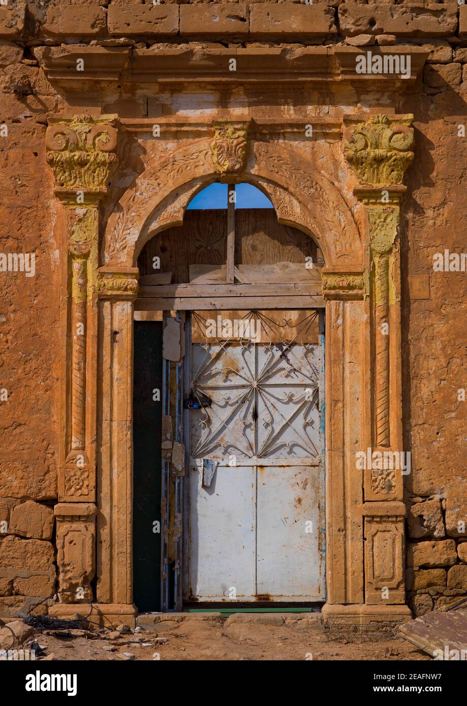 Old italian colonial building, Cyrenaica, Ptolemais, Libya Stock Photo ...