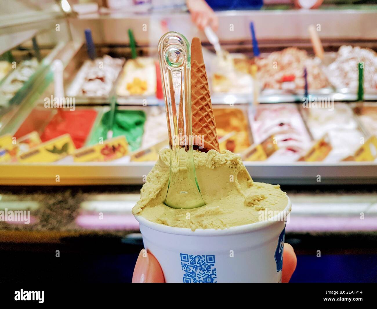 Closeup of fresh tasty ice cream in a parlor Stock Photo - Alamy
