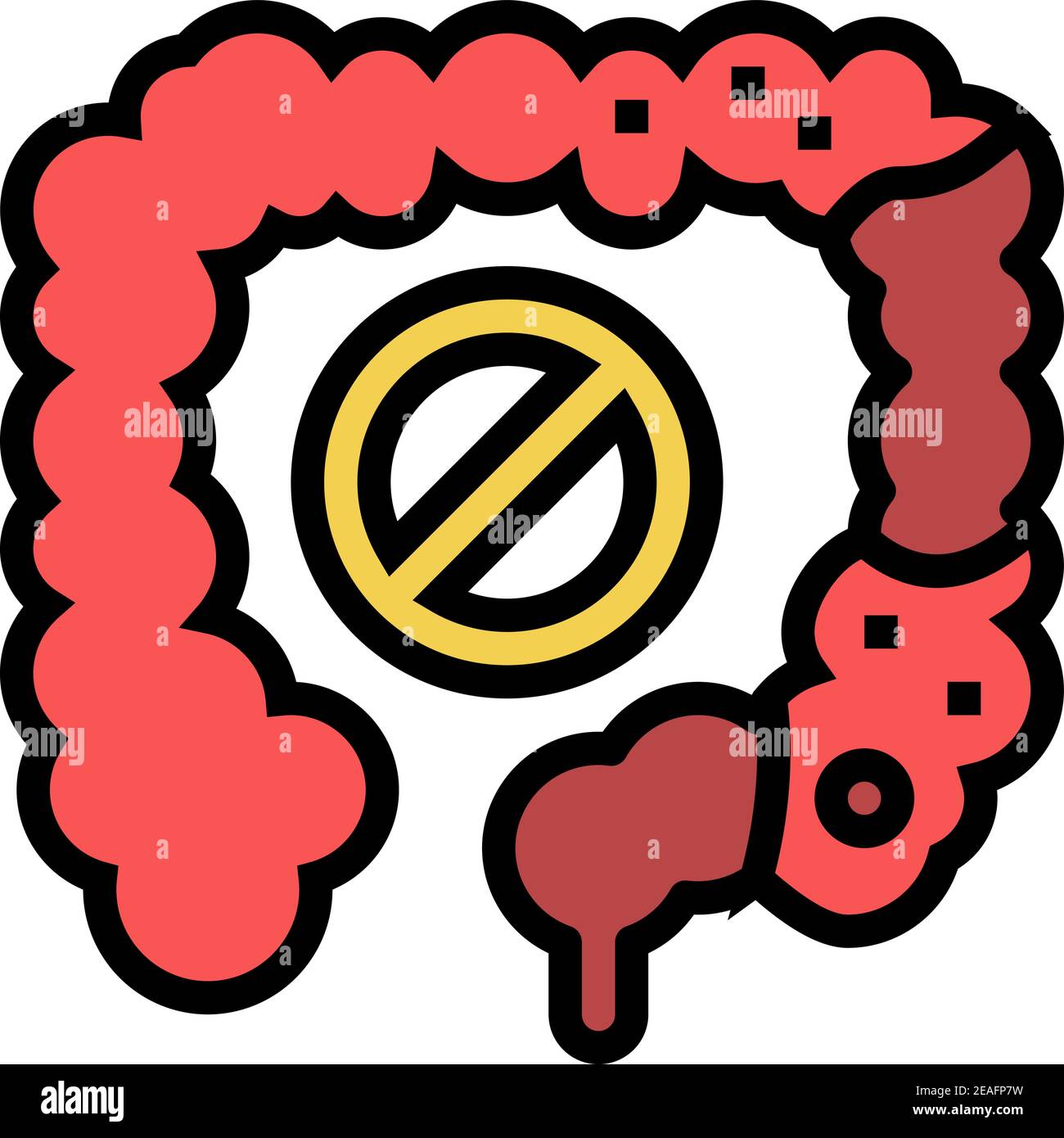 constipation digestion system color icon vector illustration Stock ...