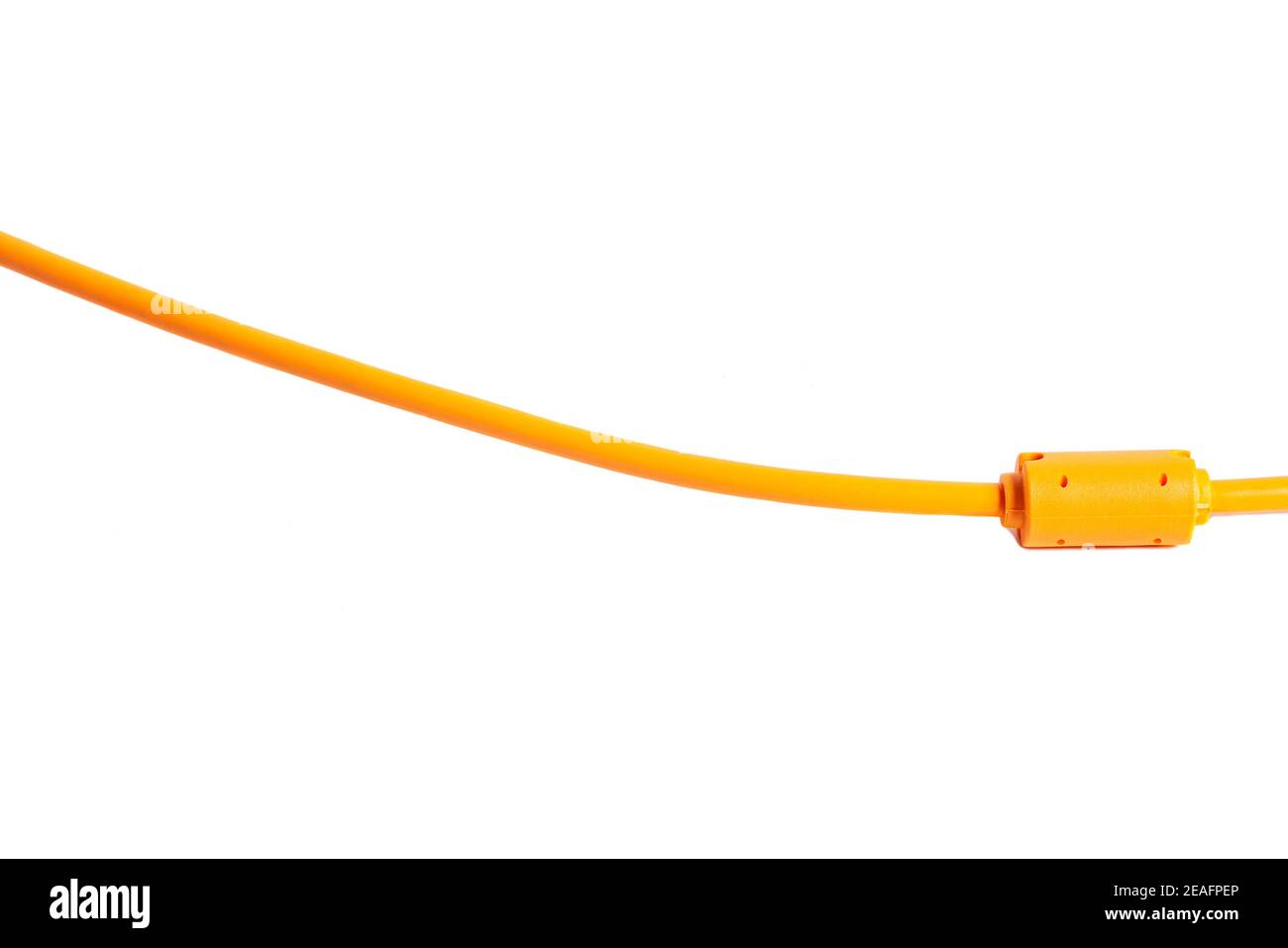 Orange USB cable isolated on white background Stock Photo - Alamy