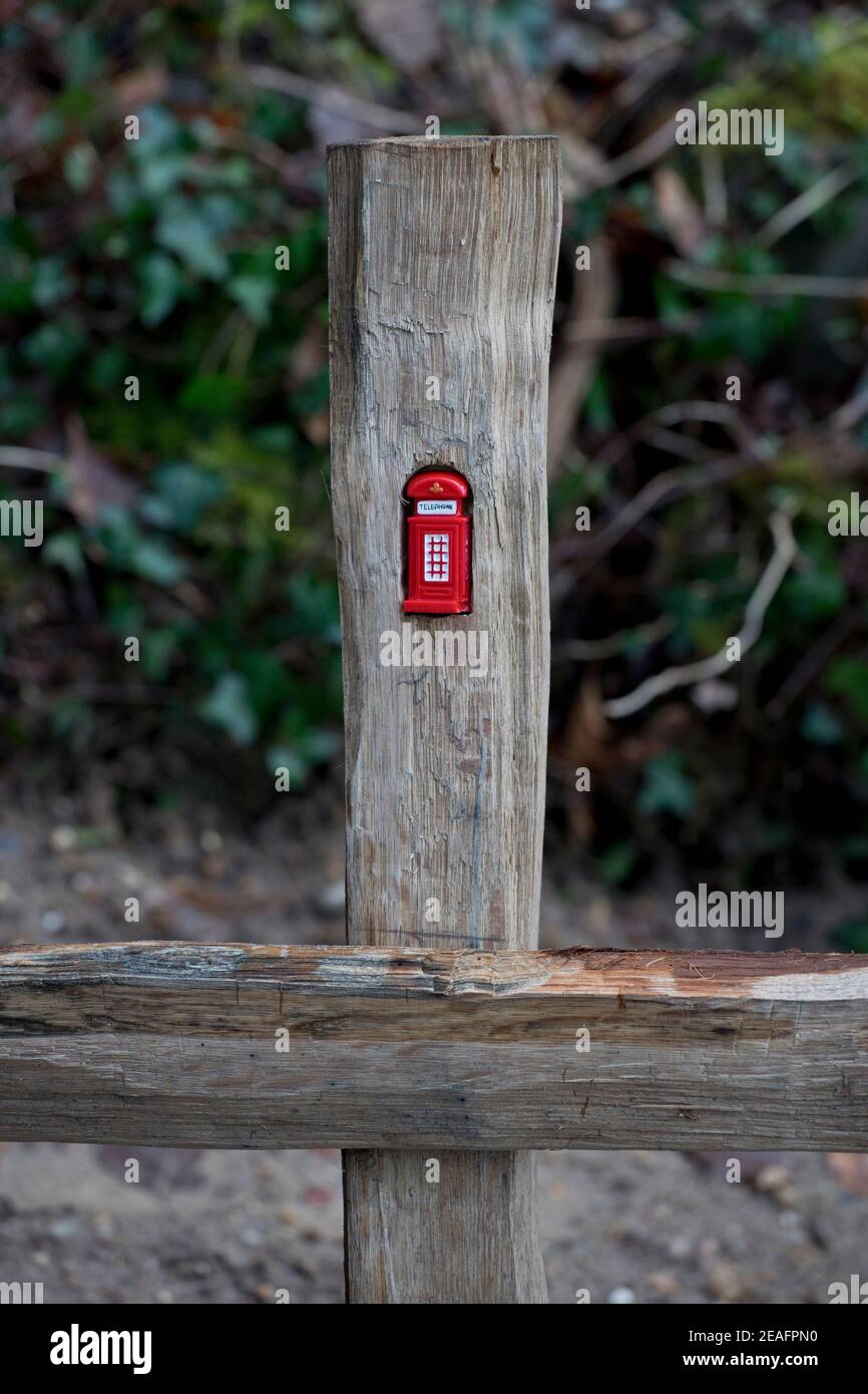 Memorial to an old British Telecom phone box removed from a nature ...