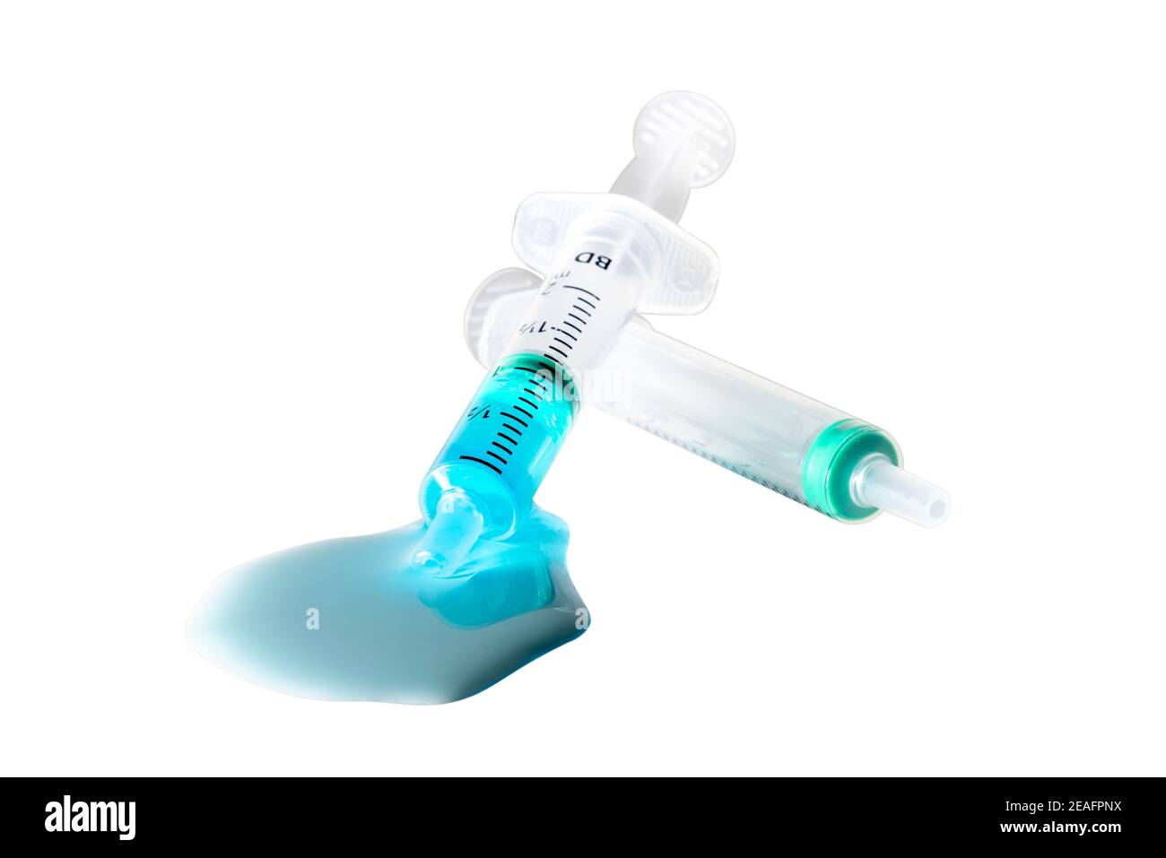 Many Medical Vaccine Syringe, liquid vaccine isolated white background ...