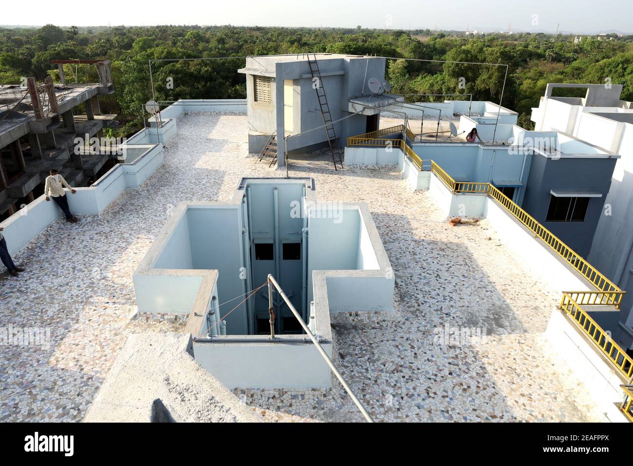 Terrace of a ready and completed construction of a apartment Stock ...