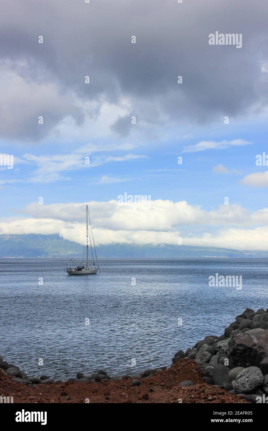 Pico island, sail boat, sailing, atlantic ocean, Azores Stock Photo - Alamy