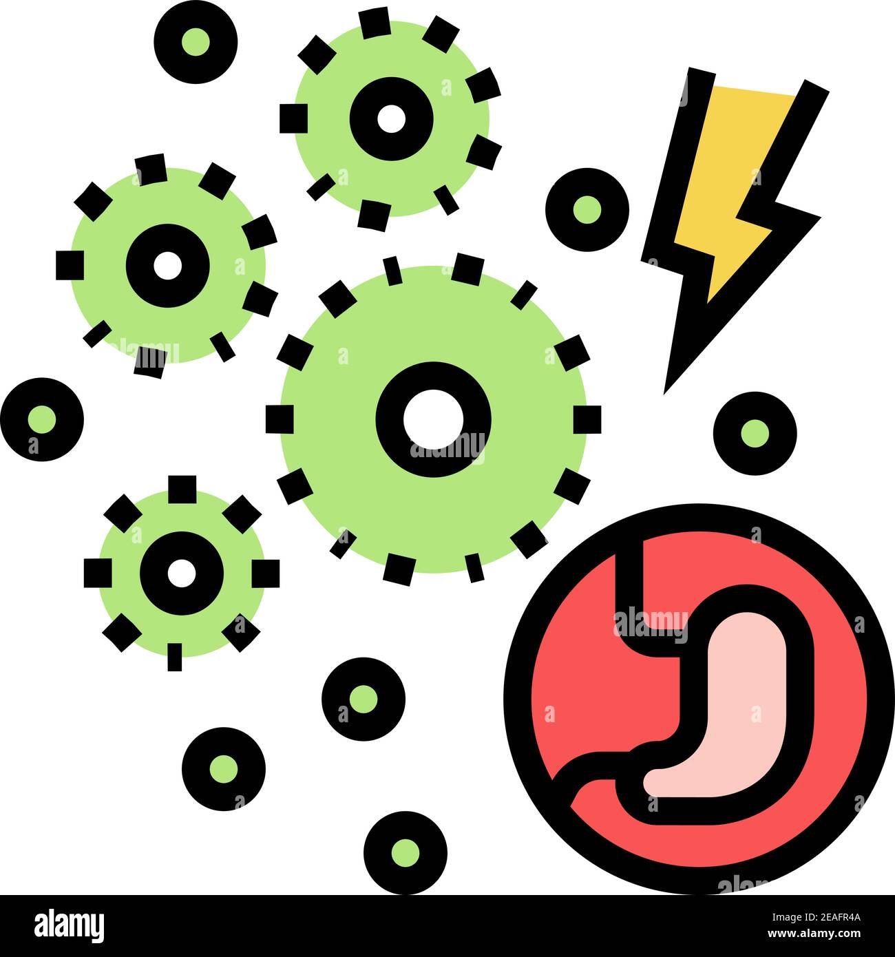 infection digestion system color icon vector illustration Stock Vector ...