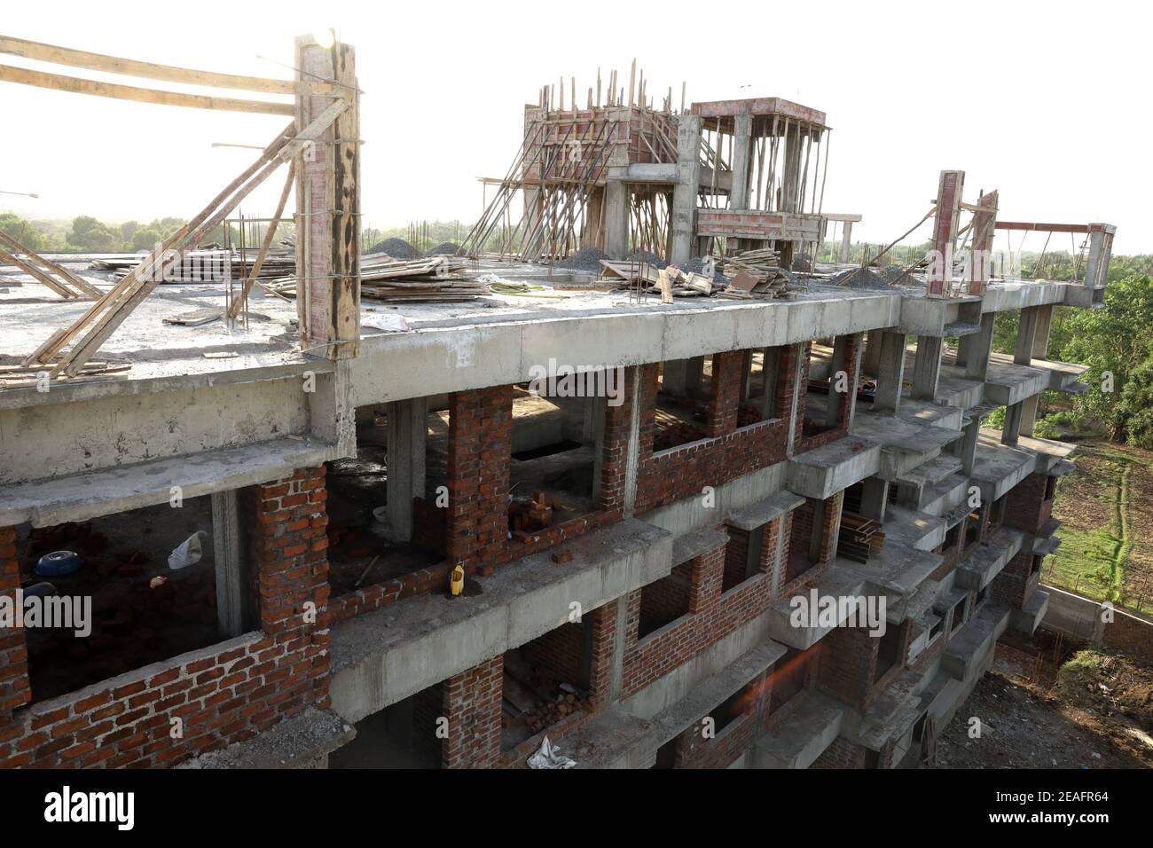 Terrace of a under construction building Stock Photo - Alamy