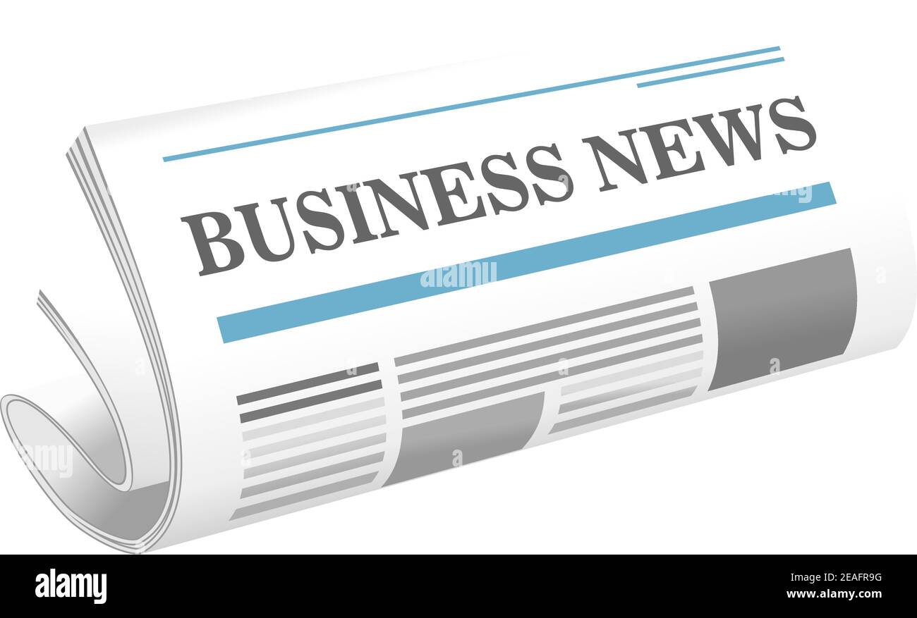 Dimensional illustration of a folded newspaper or journal, the Business ...