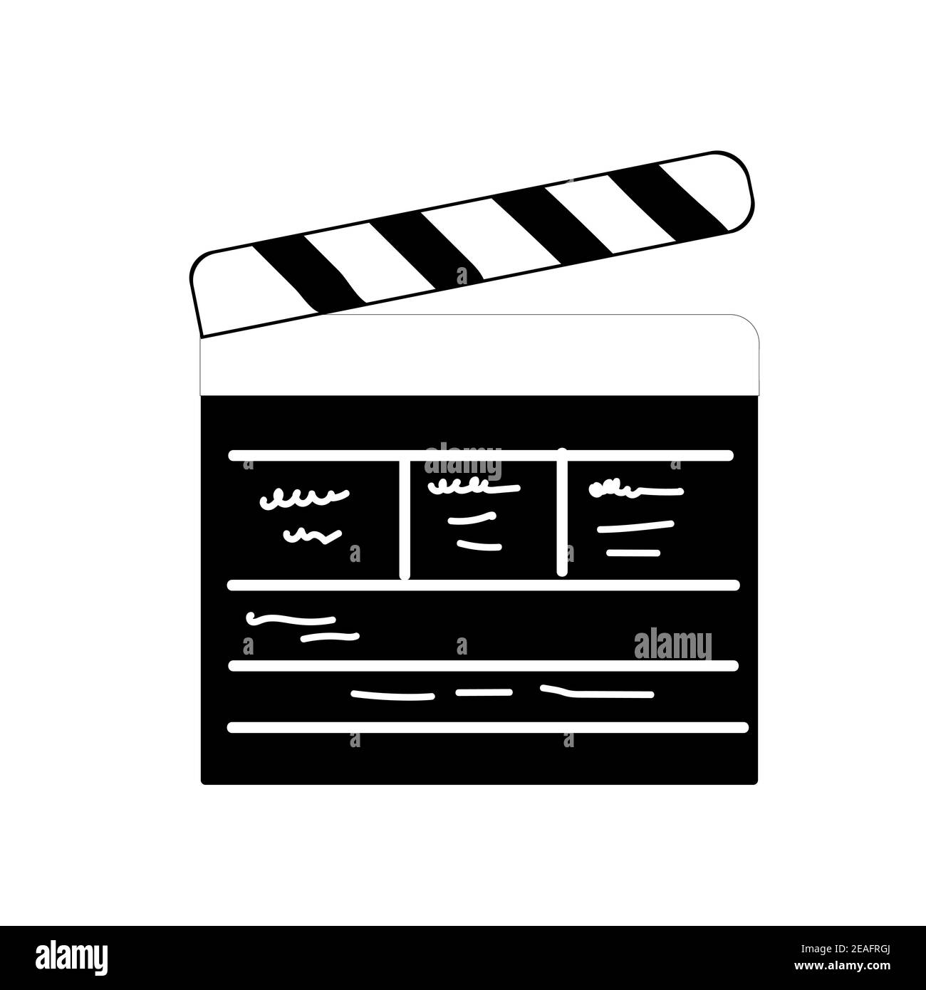 Hand drawn Clapperboard vector illustration isolated on white ...