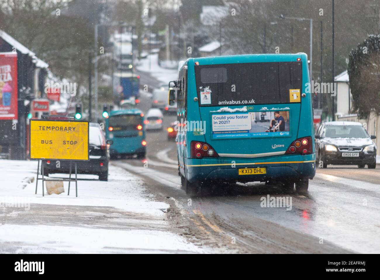 Temporary bus stop sign hi-res stock photography and images - Alamy