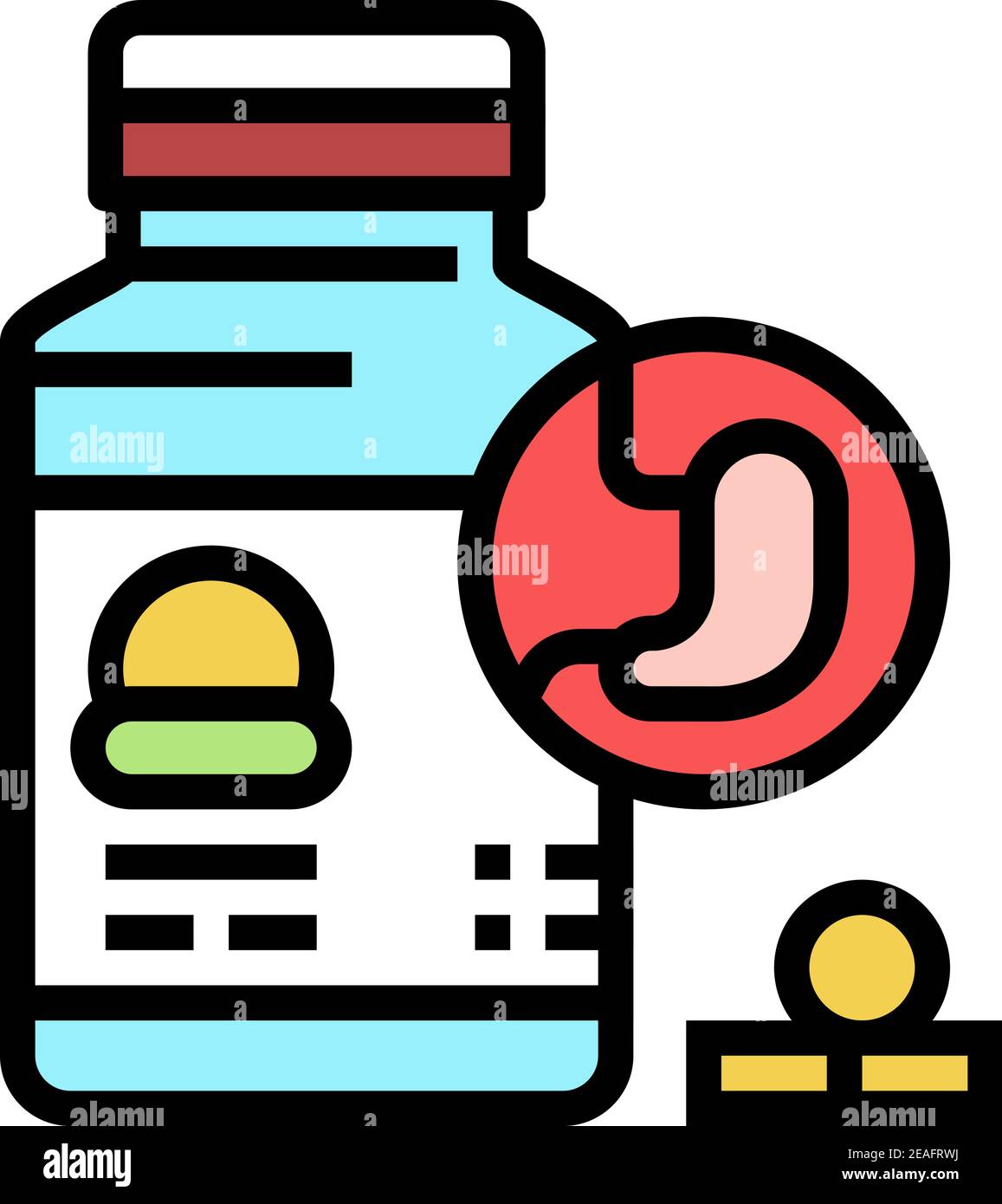 treatment digestion system color icon vector illustration Stock Vector ...