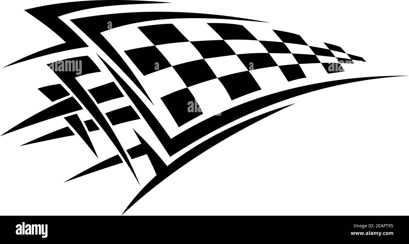 Tribal sport racing tattoo with checkered flag Stock Vector Image & Art ...