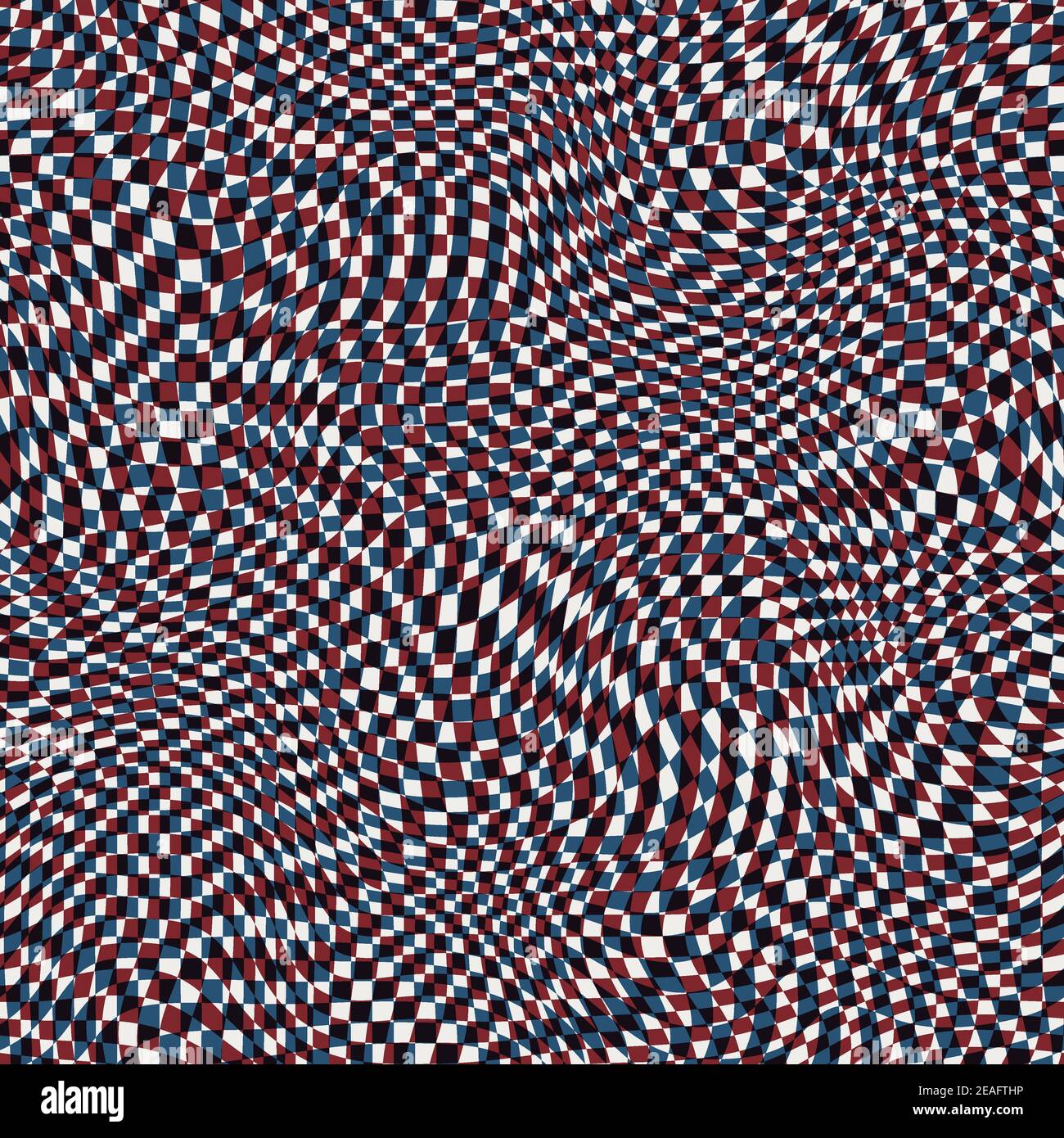 Seamless wavy check pattern red blue black white Stock Photo - Alamy
