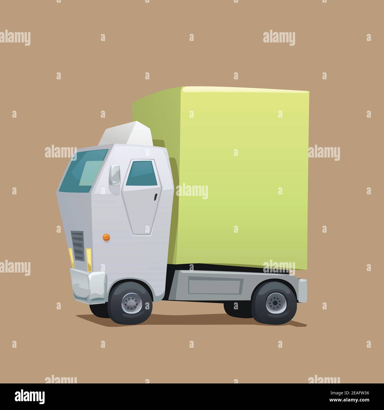 cartoon style delivery white color commercial truck Stock Vector Image ...