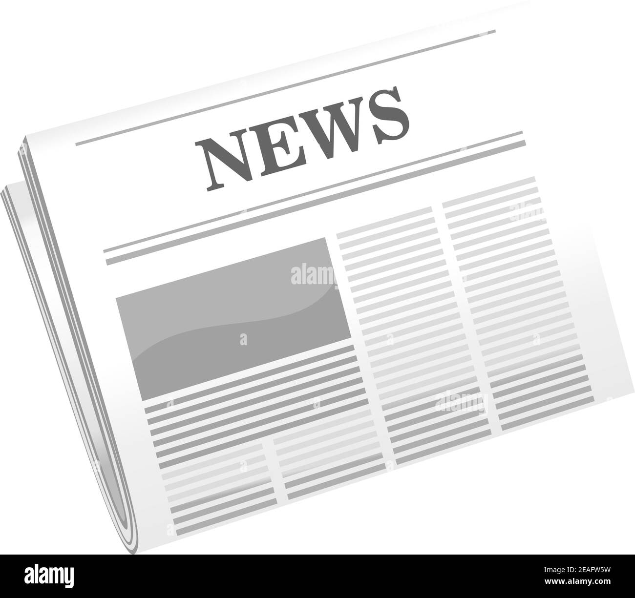 Vector cartoon illustration of a folded newspaper with the header News ...