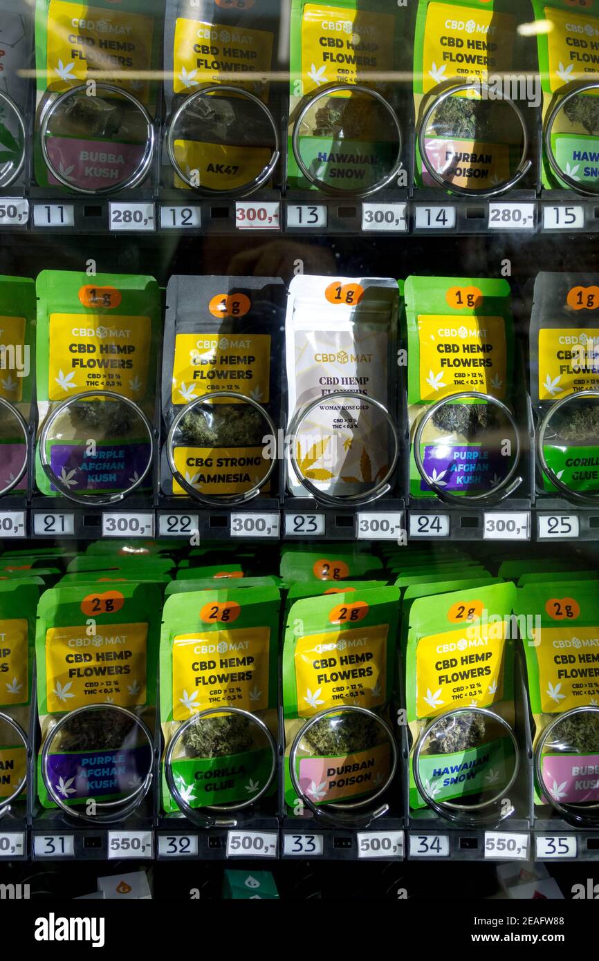 CBD Hemp flowers self service vending machine Stock Photo - Alamy