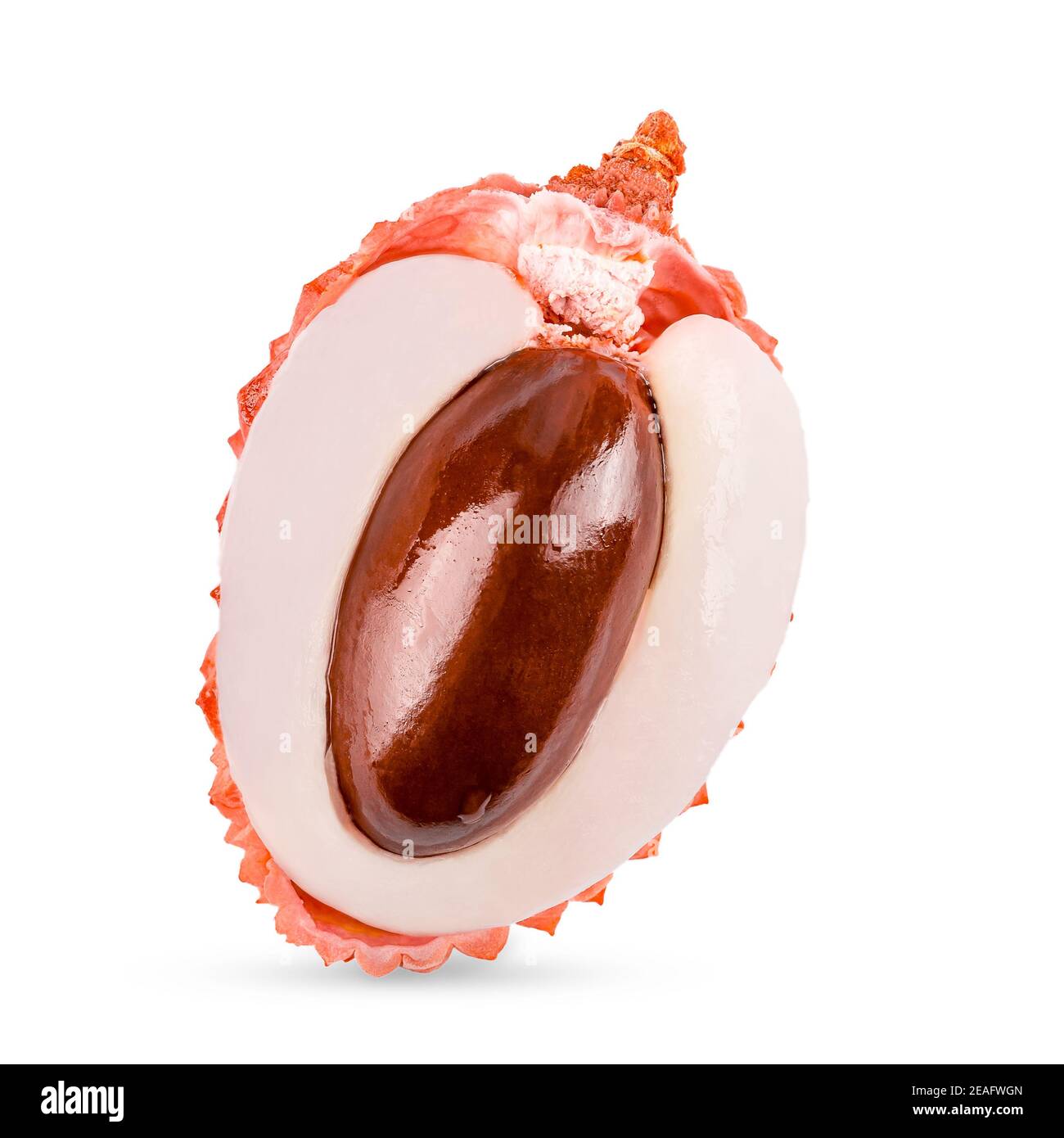 Isolated lychees. Ripe litchi fruit isolate on white background with ...