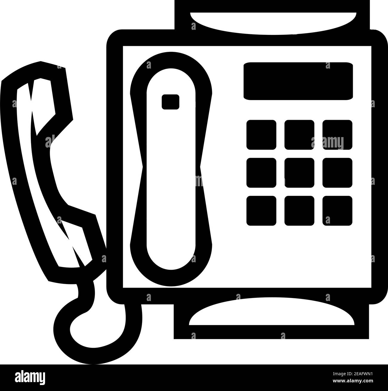 Black and white illustration of a coin operated public payphone with a ...