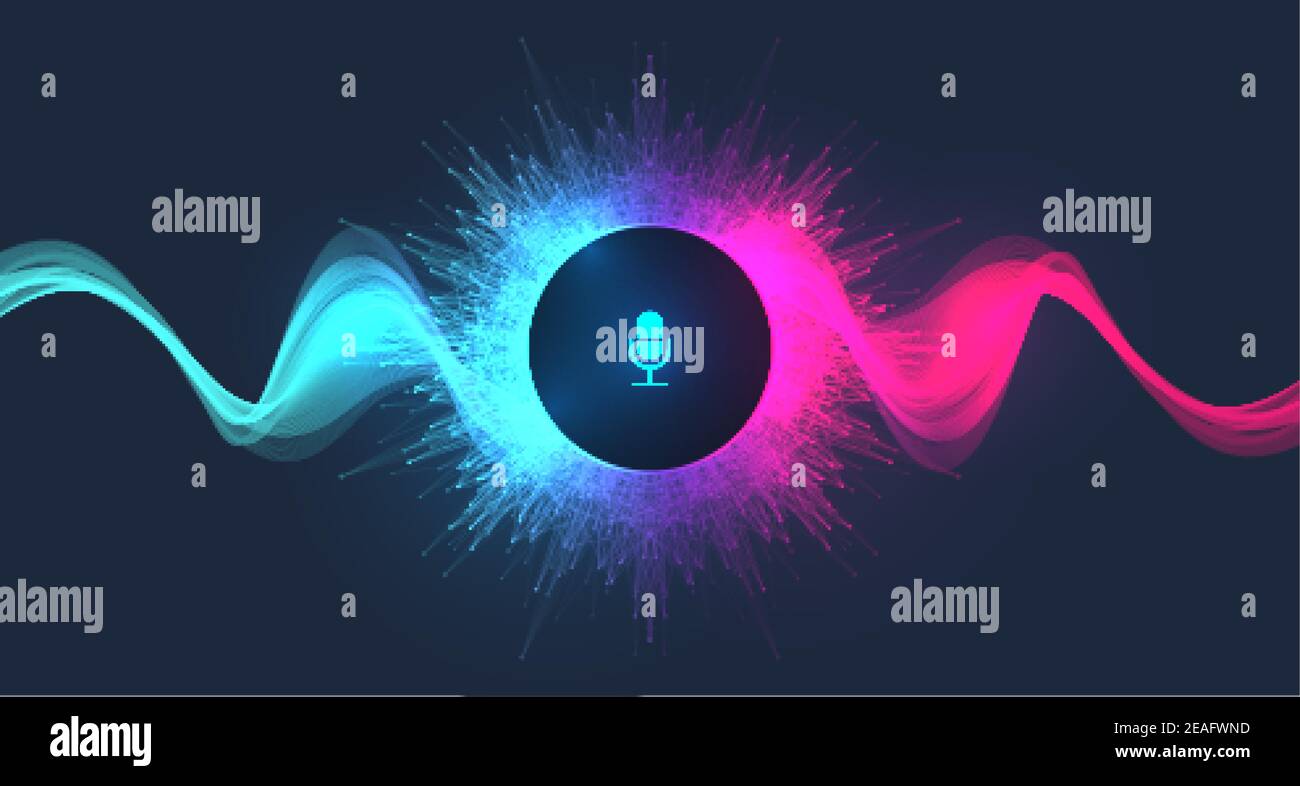 Voice assistant concept. Vector sound wave. Voice and sound recognition ...