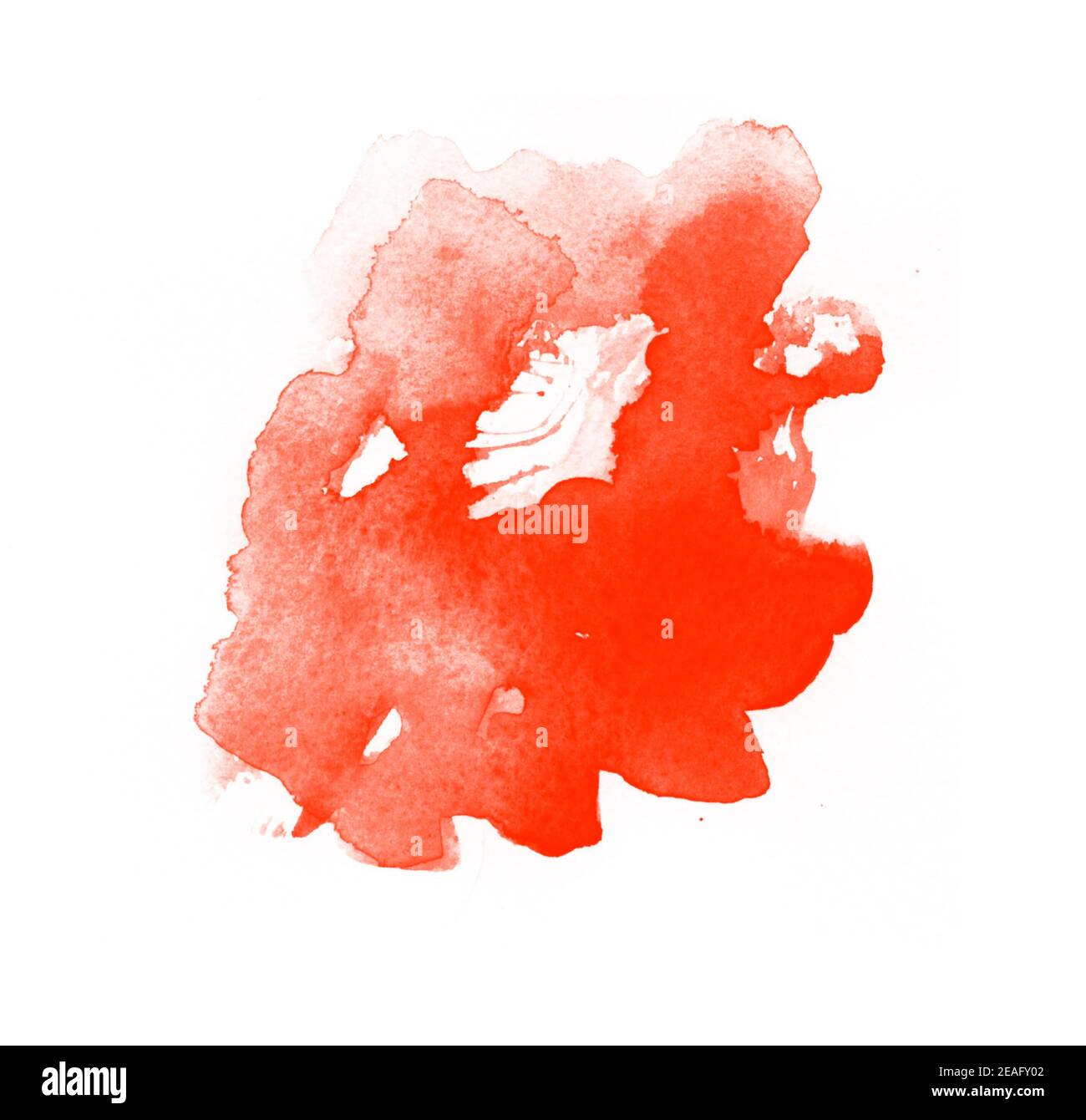 Red watercolor blot brush for art design Stock Photo - Alamy
