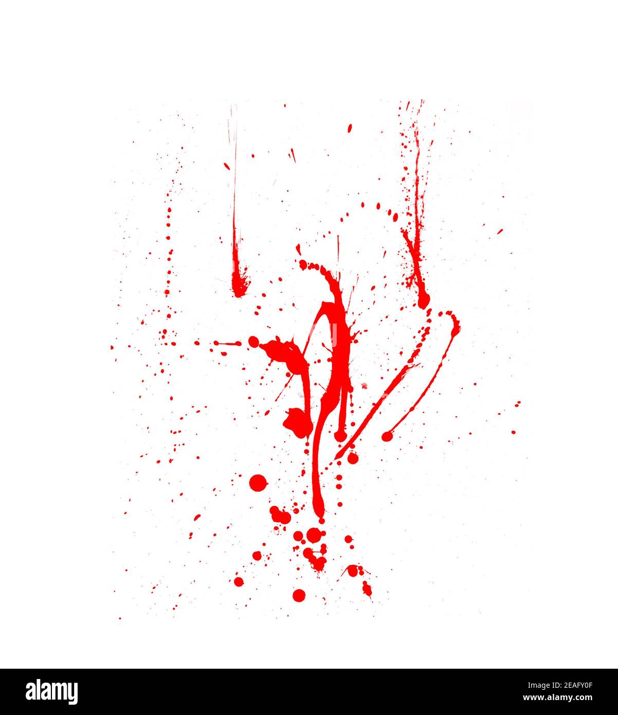 Abstract red paint splash with stains and drops isolated on white Stock ...