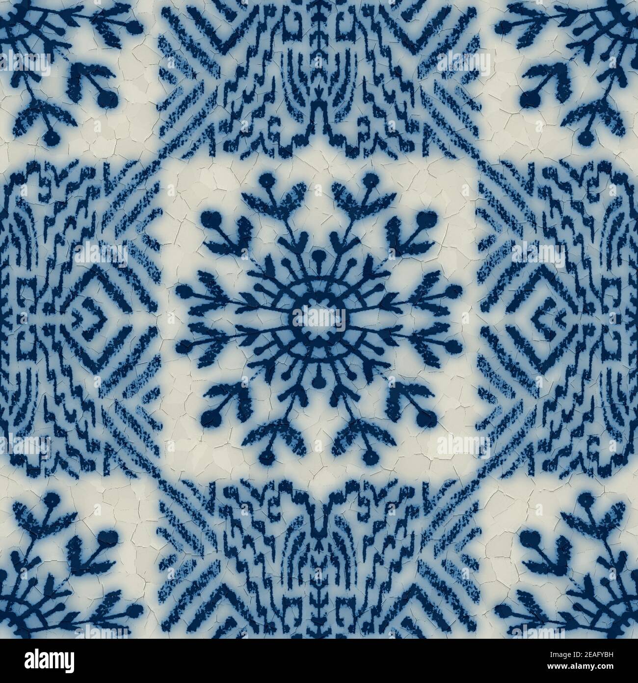 Seamless cracked blue and white ceramic design Stock Photo - Alamy