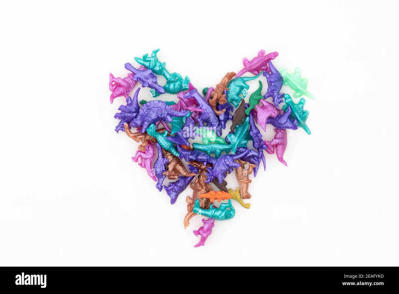 Heart formed by colorful rubber animals Stock Photo - Alamy