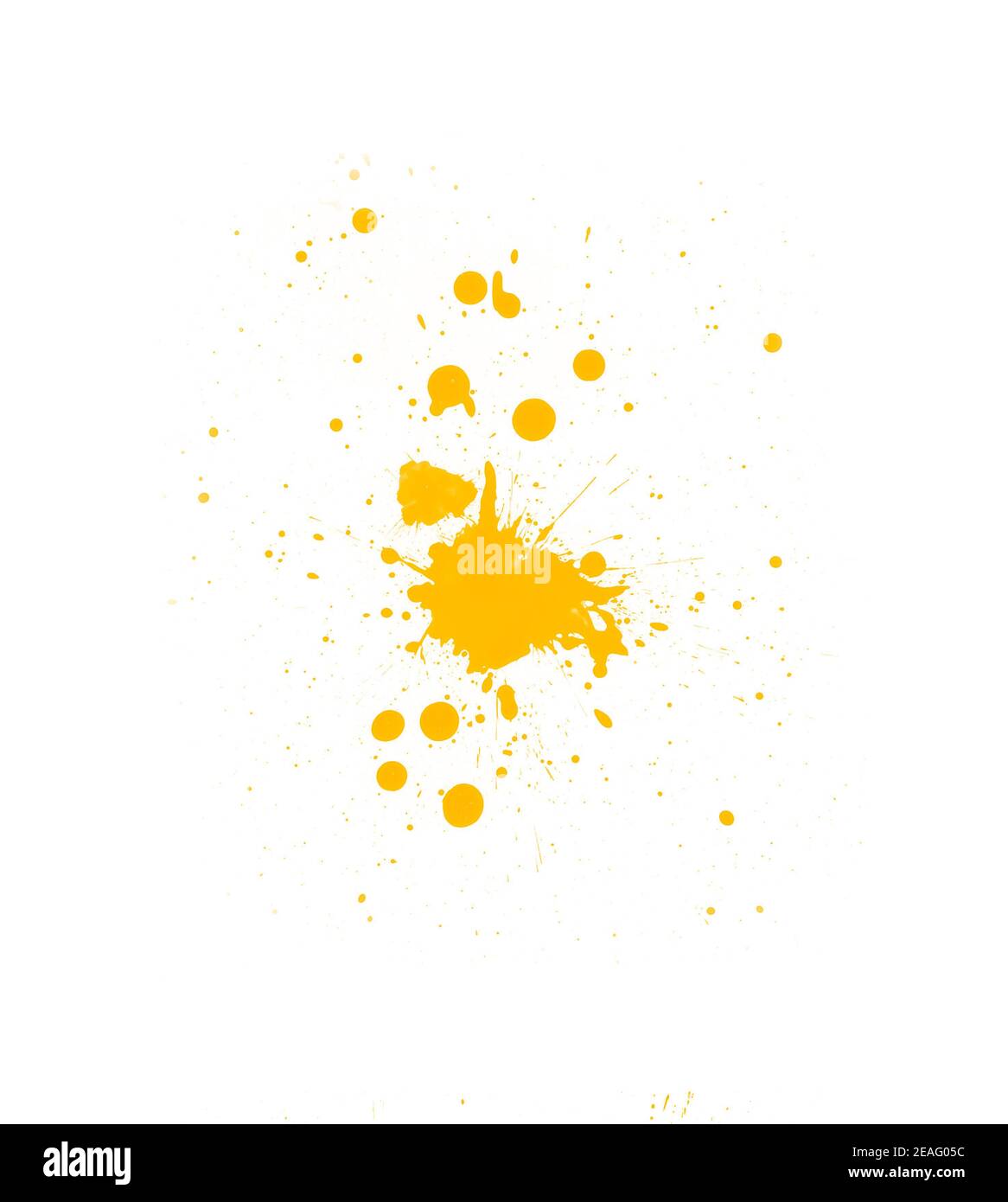 Beautiful yellow watercolor splash brush isolated on white for art ...