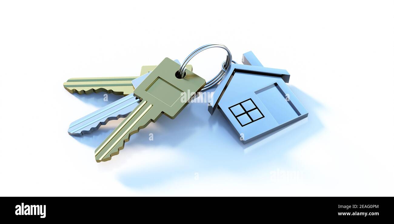 House keys, Home, real estate, apartment concept. Golden, silver keys ...