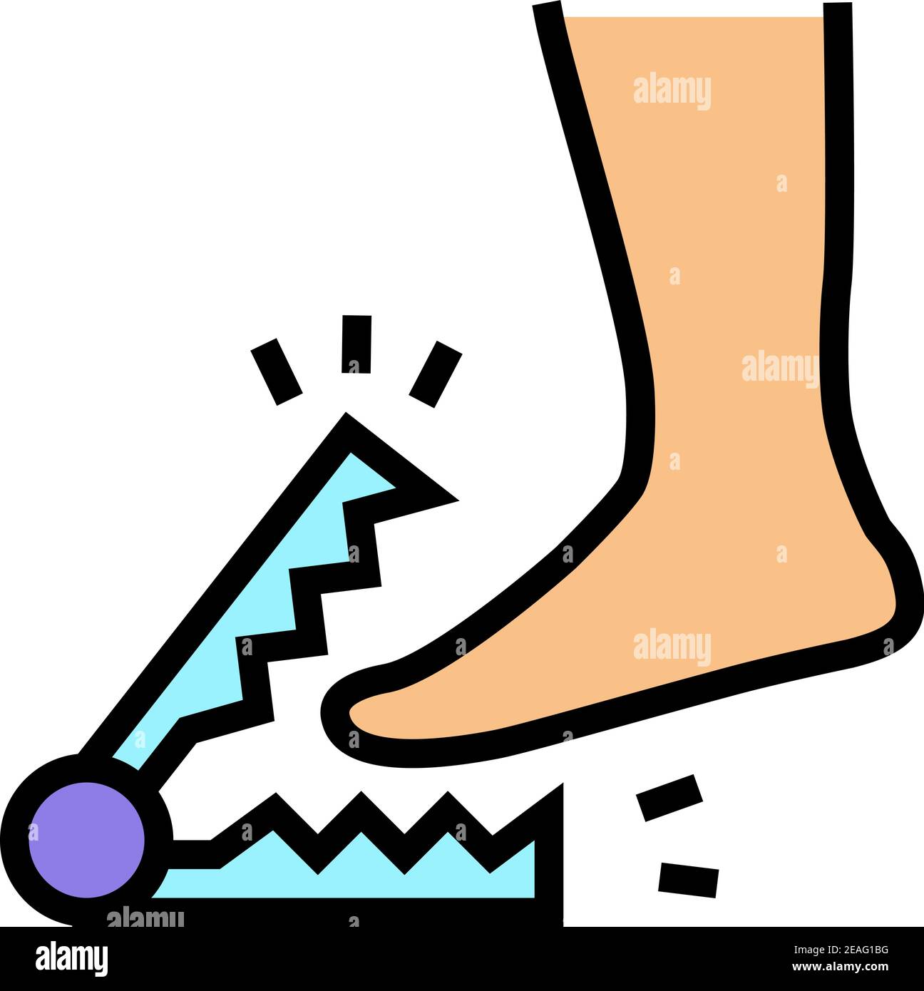 severe pain when walking color icon vector illustration Stock Vector ...