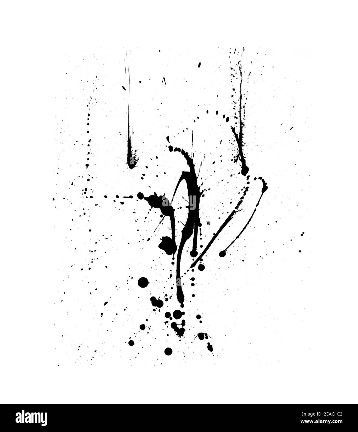 Abstract black ink splash with stains and drops Stock Photo - Alamy