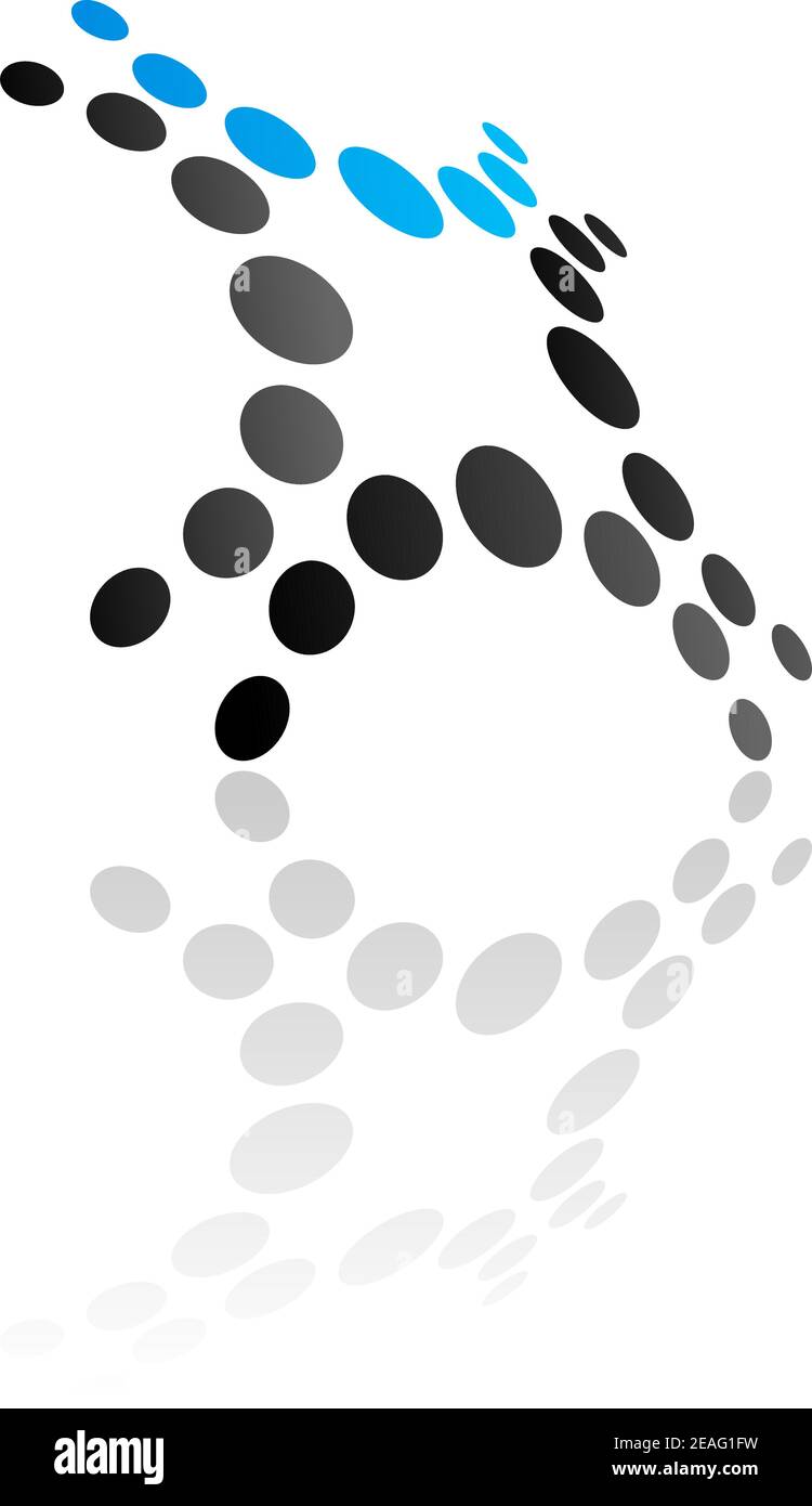 Abstract blue design symbol with shadow on white background Stock ...