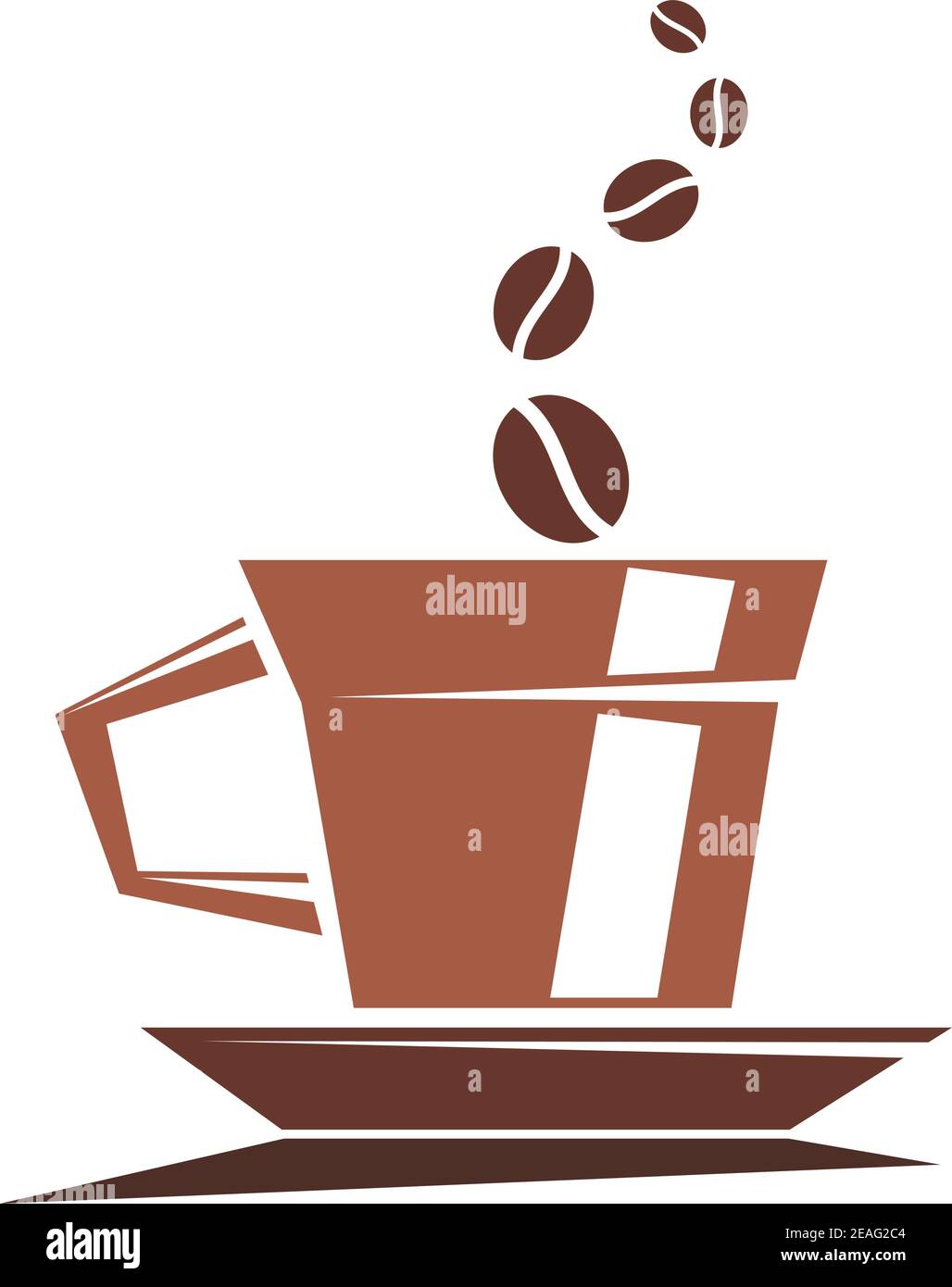 Vector cartoon illustration depicting a strong cup of full roast coffee ...
