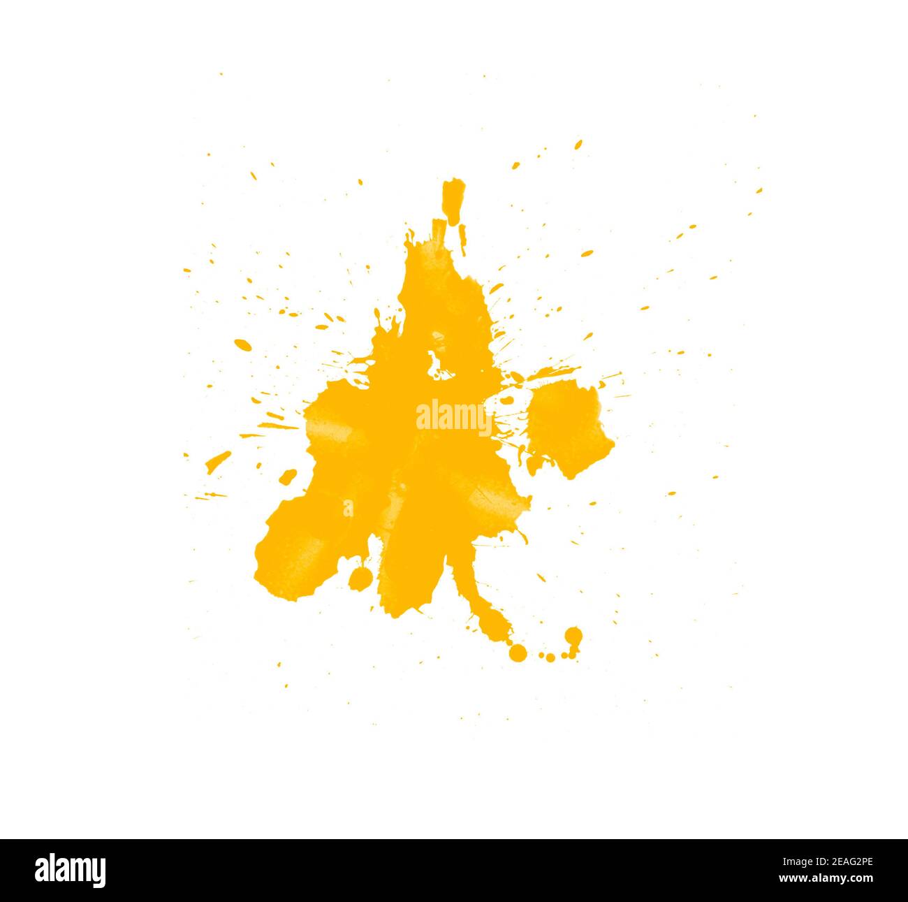 Beautiful yellow watercolor splash brush illustration Stock Photo - Alamy