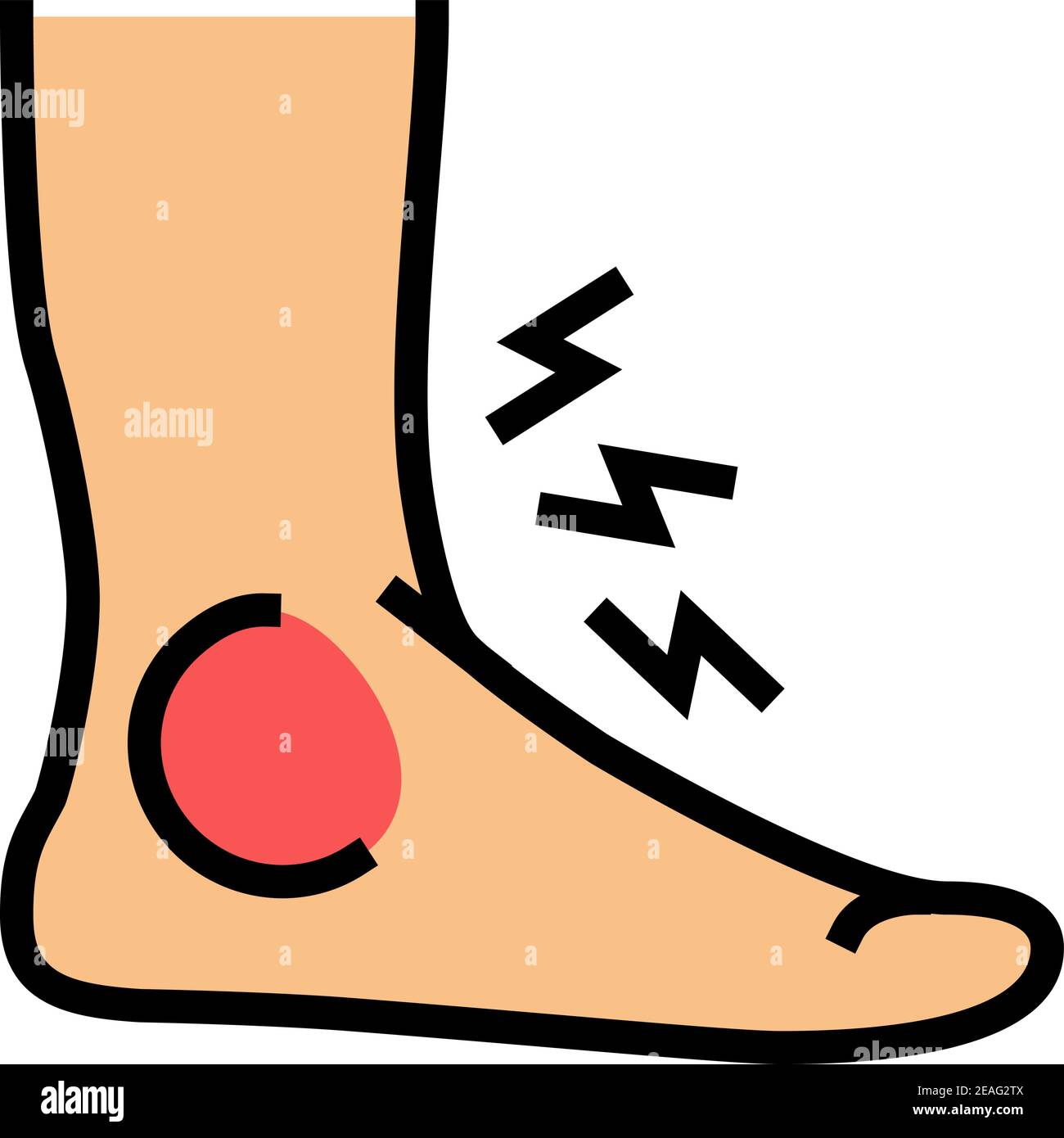 foot gout pain symptom color icon vector illustration Stock Vector ...