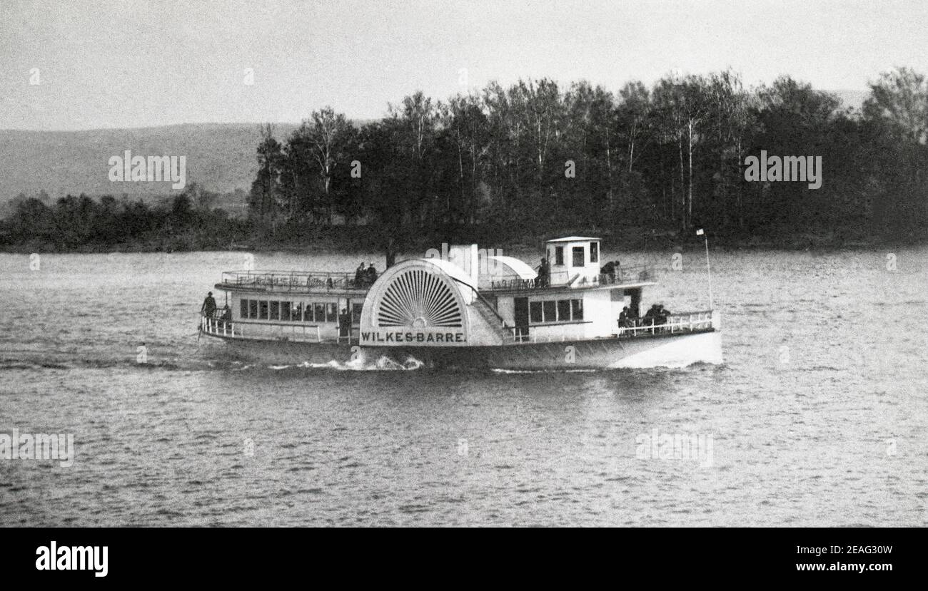 Sidewheeler “Wilkes-Barre” steamboat built and owned by Captain Joel ...