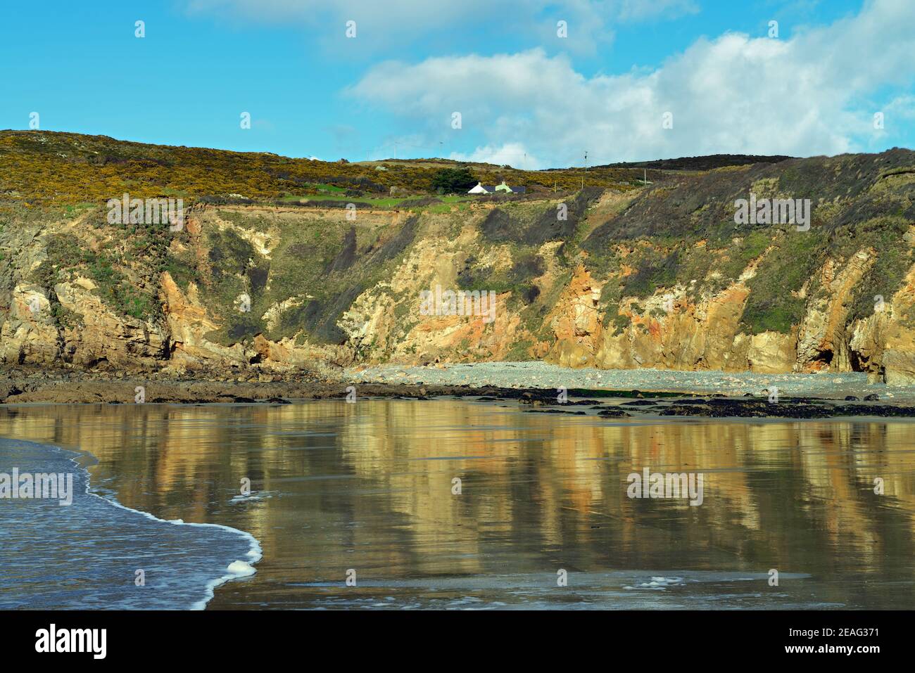 Church Bay on Anglesey in Wales includes a beautiful unspoilt beach ...
